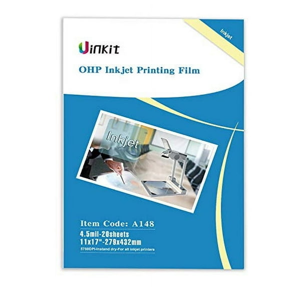 Uinkit 11x17 Silk Screen Printing Inkjet Transparency Film, 20 Sheets ...