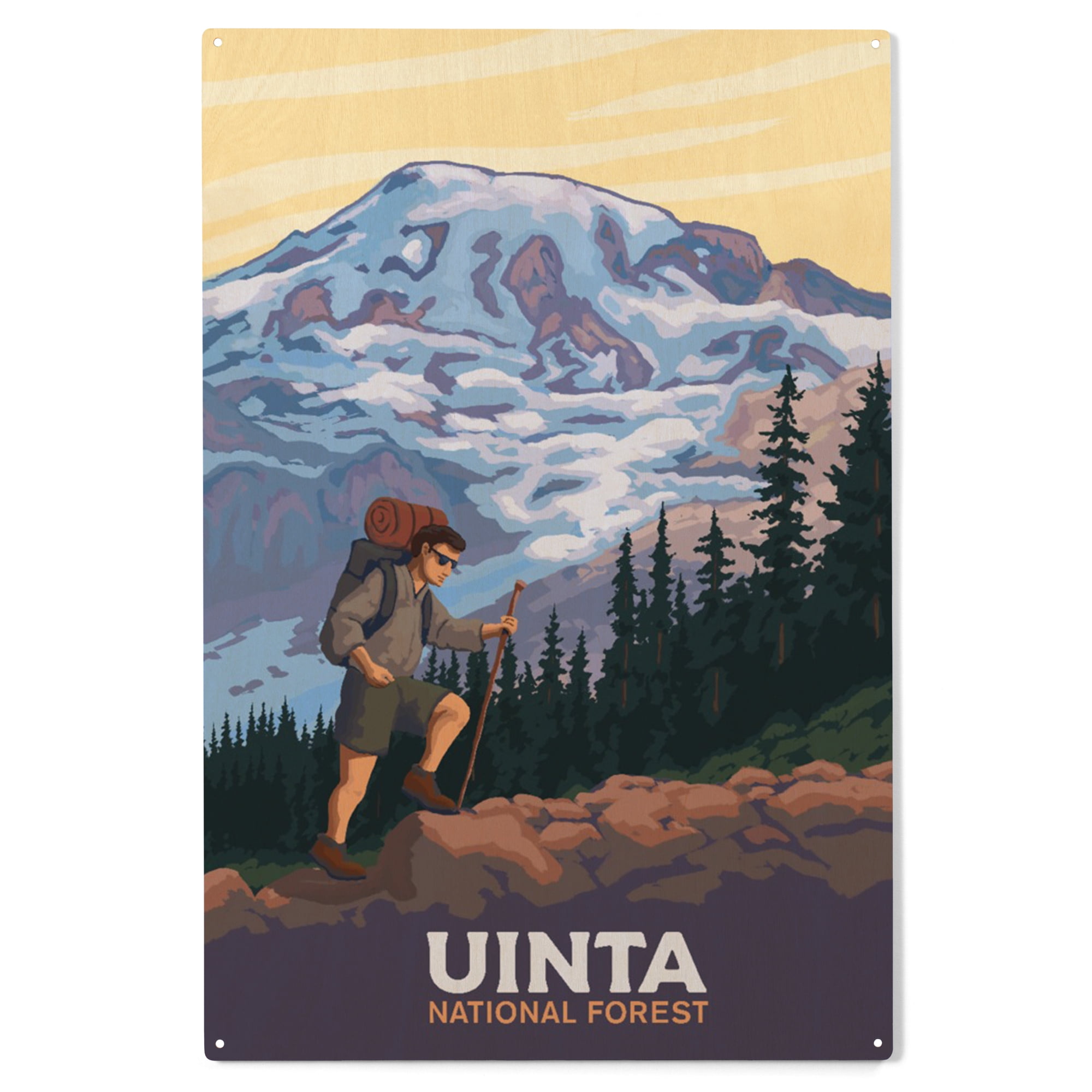 Uinta National Forest, Utah, Hiking Scene Birch Wood Wall Sign (10x15 ...