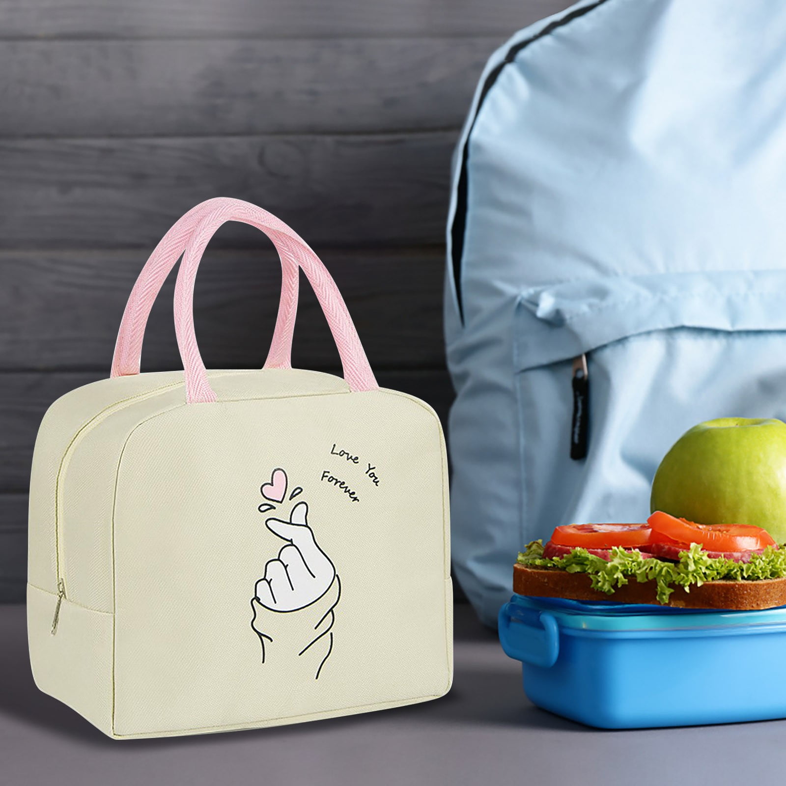 Uioepy Almost Free The Bento Package Is Beige Canvas Insulated Bento ...