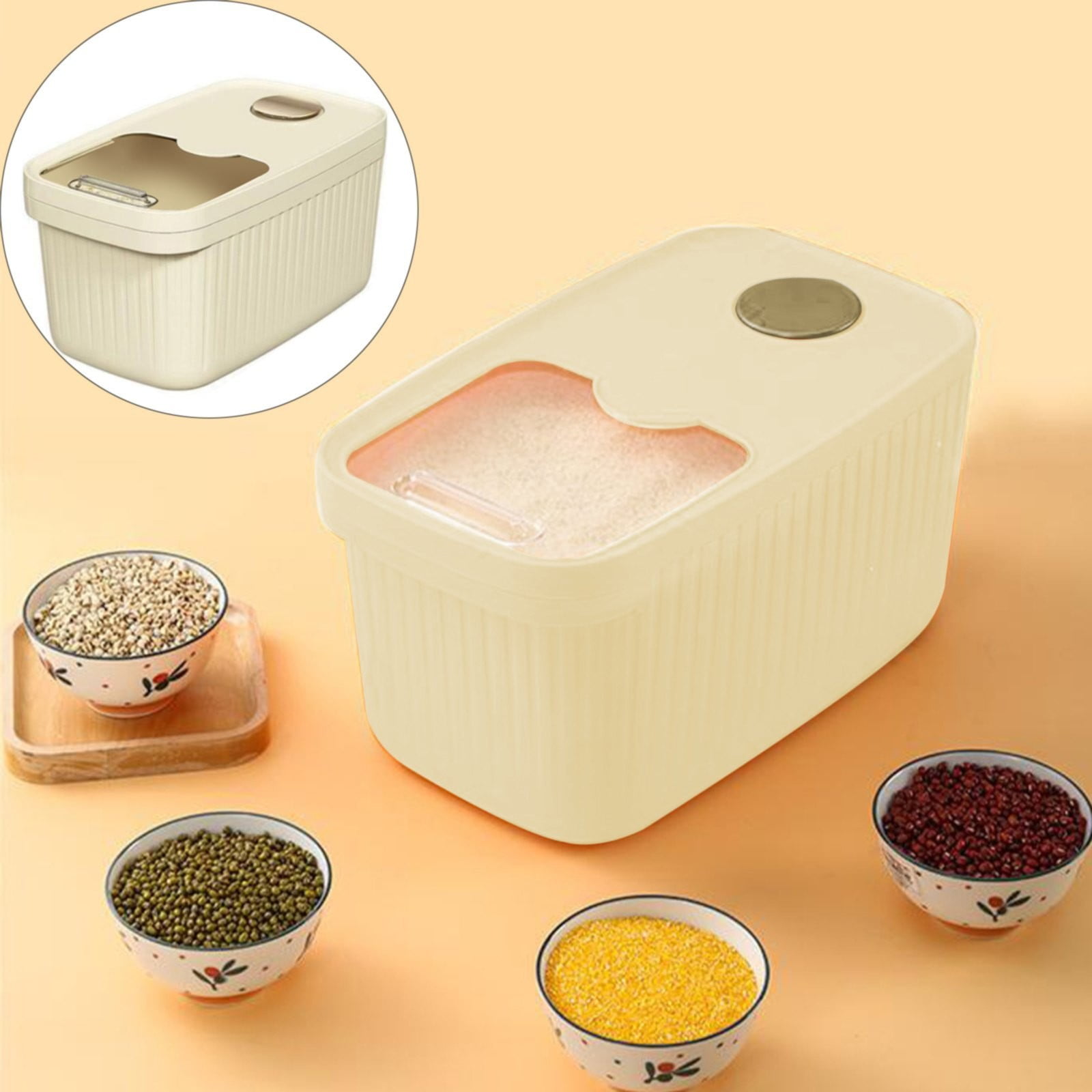Uioepy Blowout Sale Mixed Grain And Rice Storage Tank [20 Jin] Cream ...