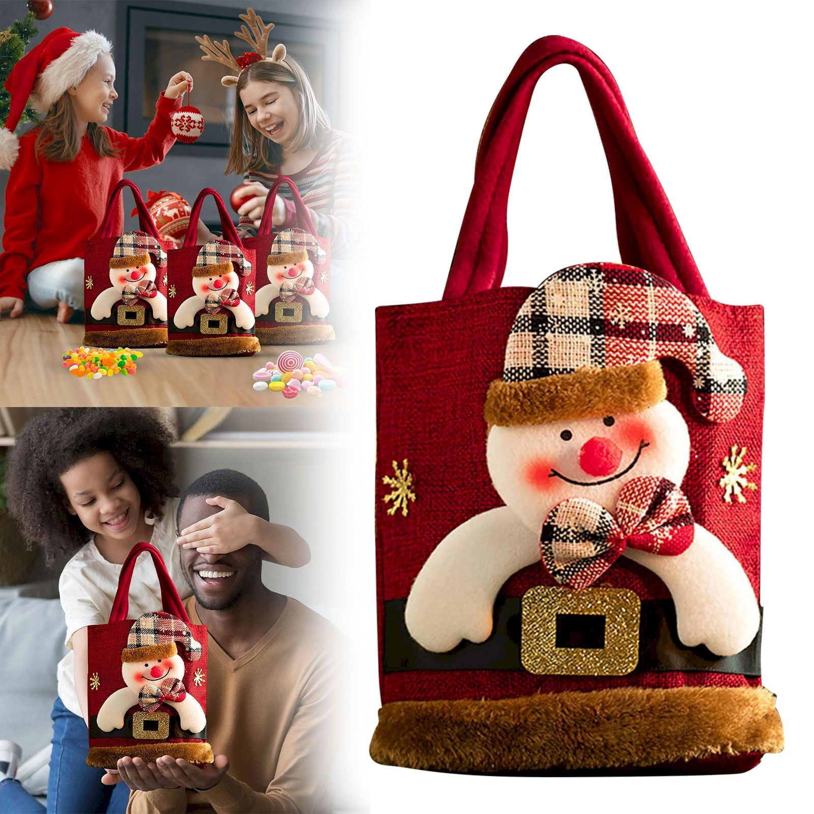 Uioepy Clearance The Christmas Candy Apple Bag Is White Qaoliffa 4Pcs ...