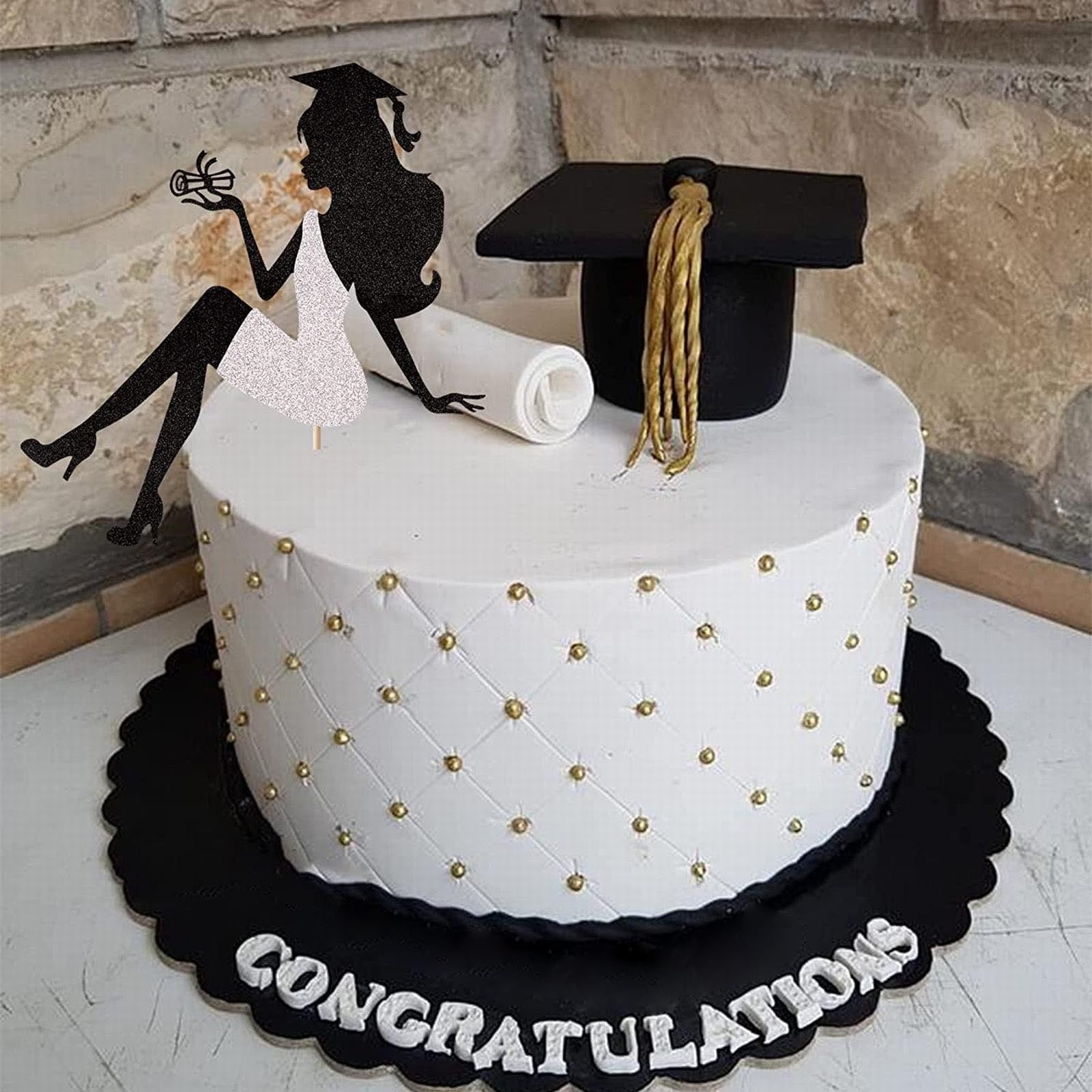 Uioepy Clearance Graduation Party Cake Plugin Silver High Heel Girl ...