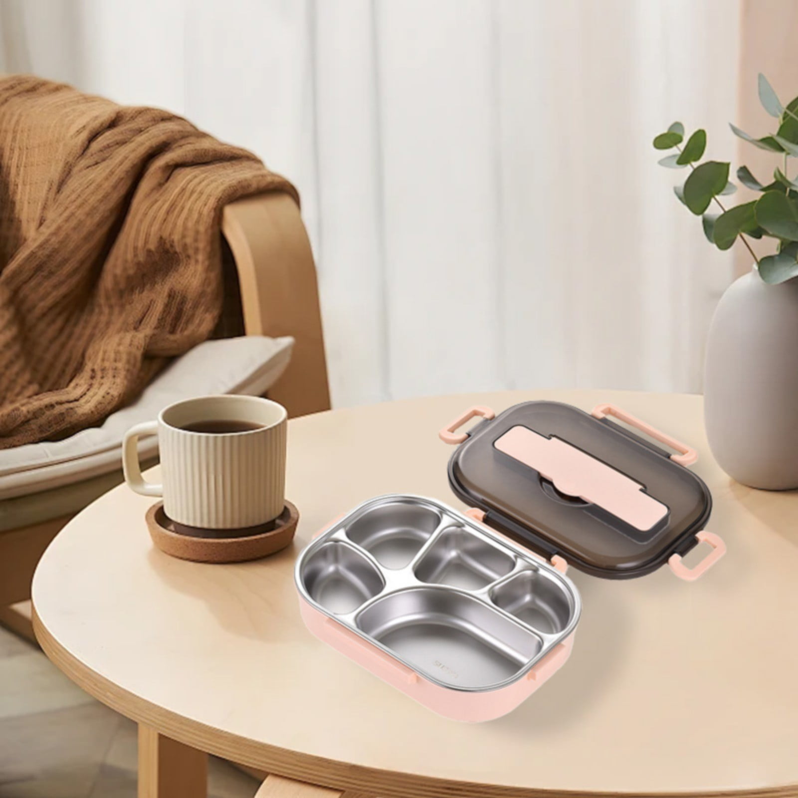 Uioepy Closeout The Fast Food Bento Box With Compartments Is Pink Lunch ...