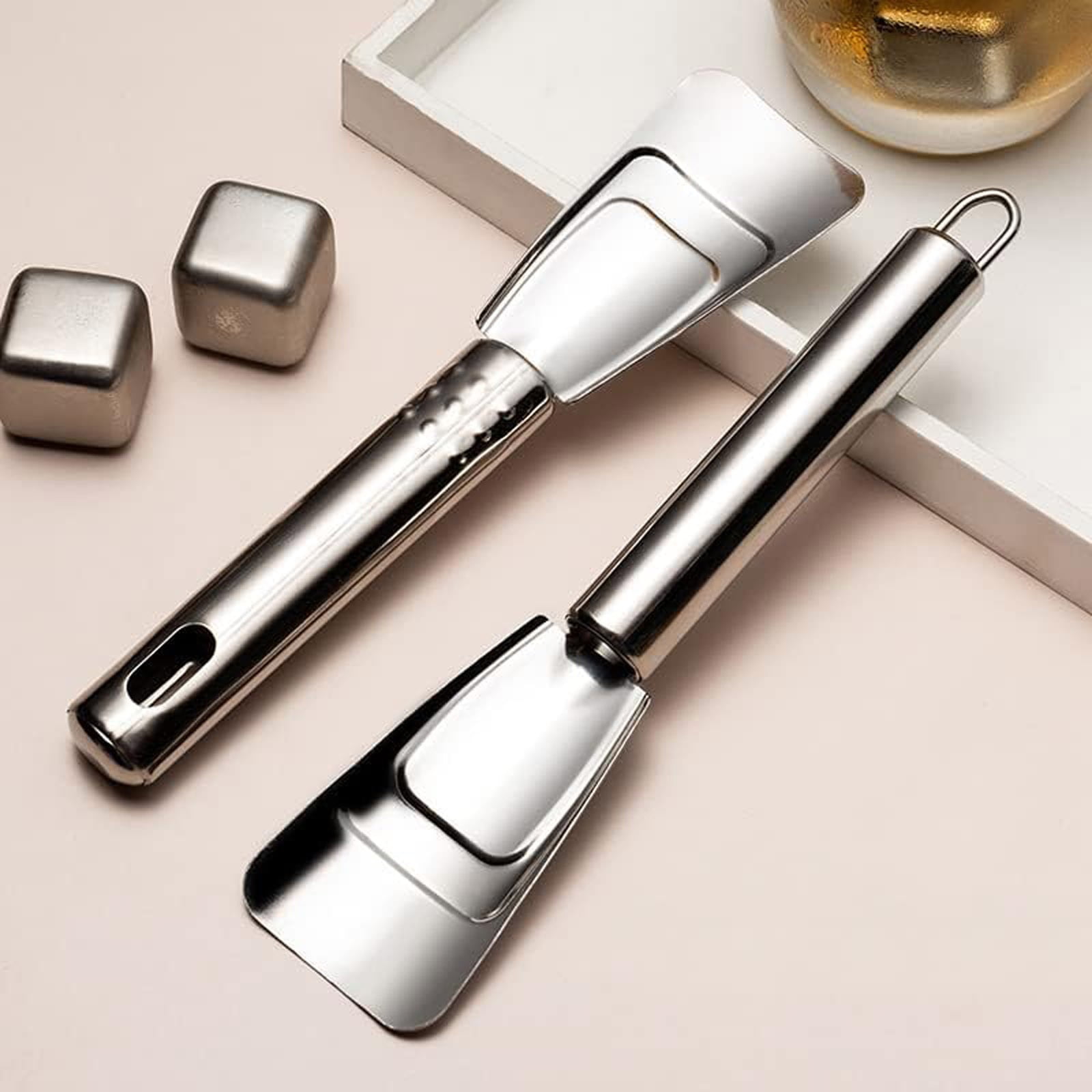 Uioepy Closeout Ice Shovel 2Pcs Ice Stainless Freezer Ice Remover ...