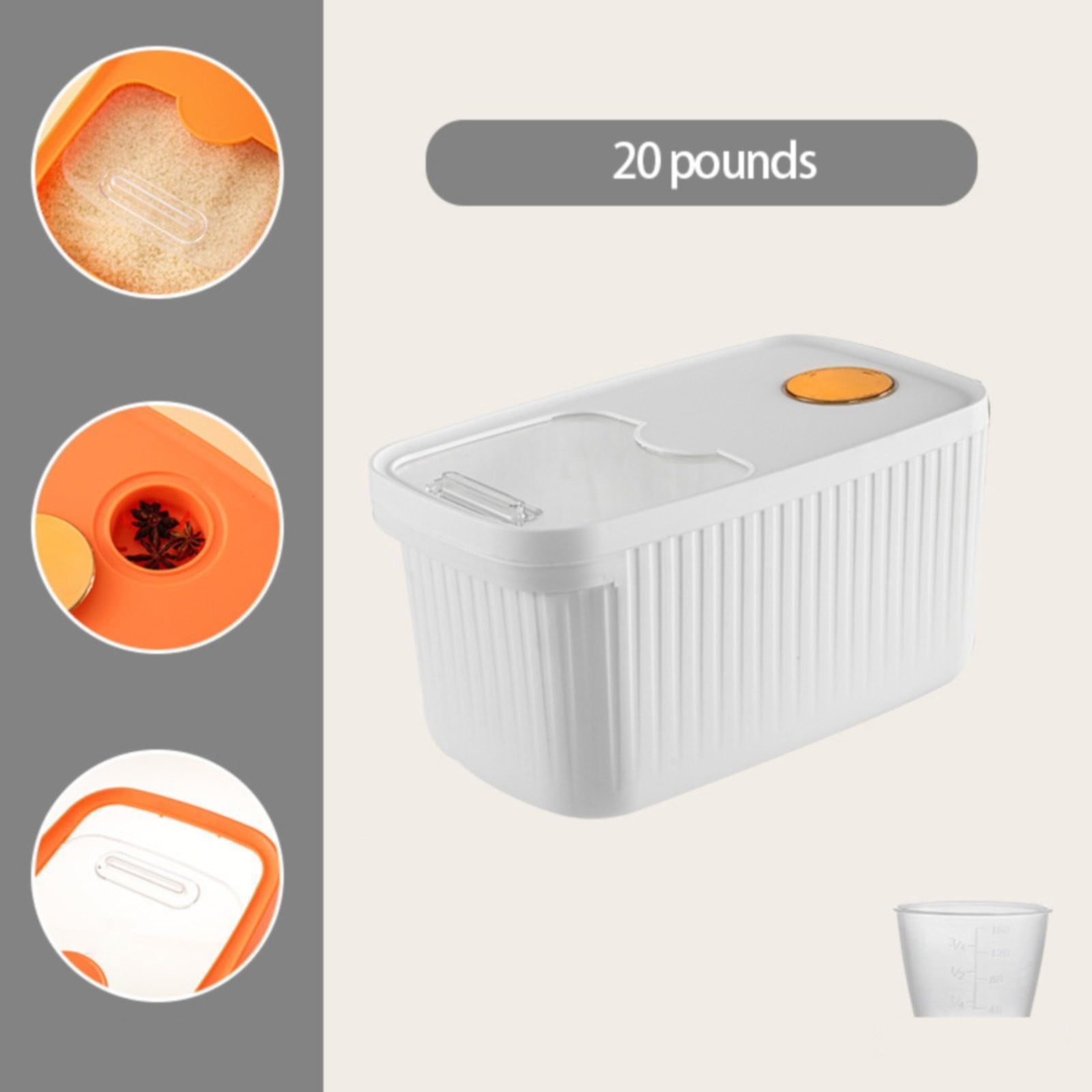 Uioepy Closeout Mixed Grain And Rice Storage Tank [20 Jin] Milky White ...