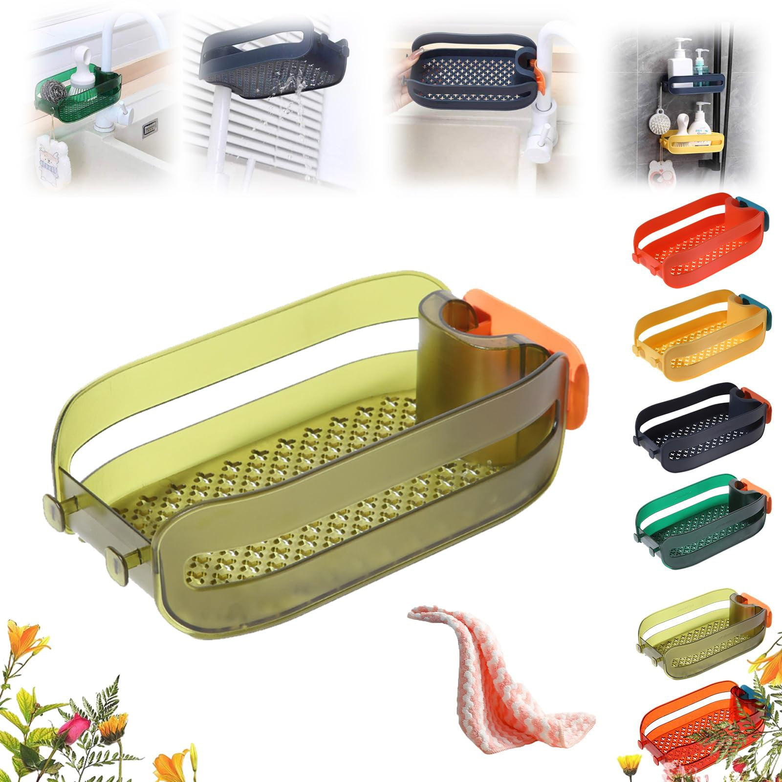 Uioepy Closeout Transparent Fruit Green Faucet Storage Rack Without ...