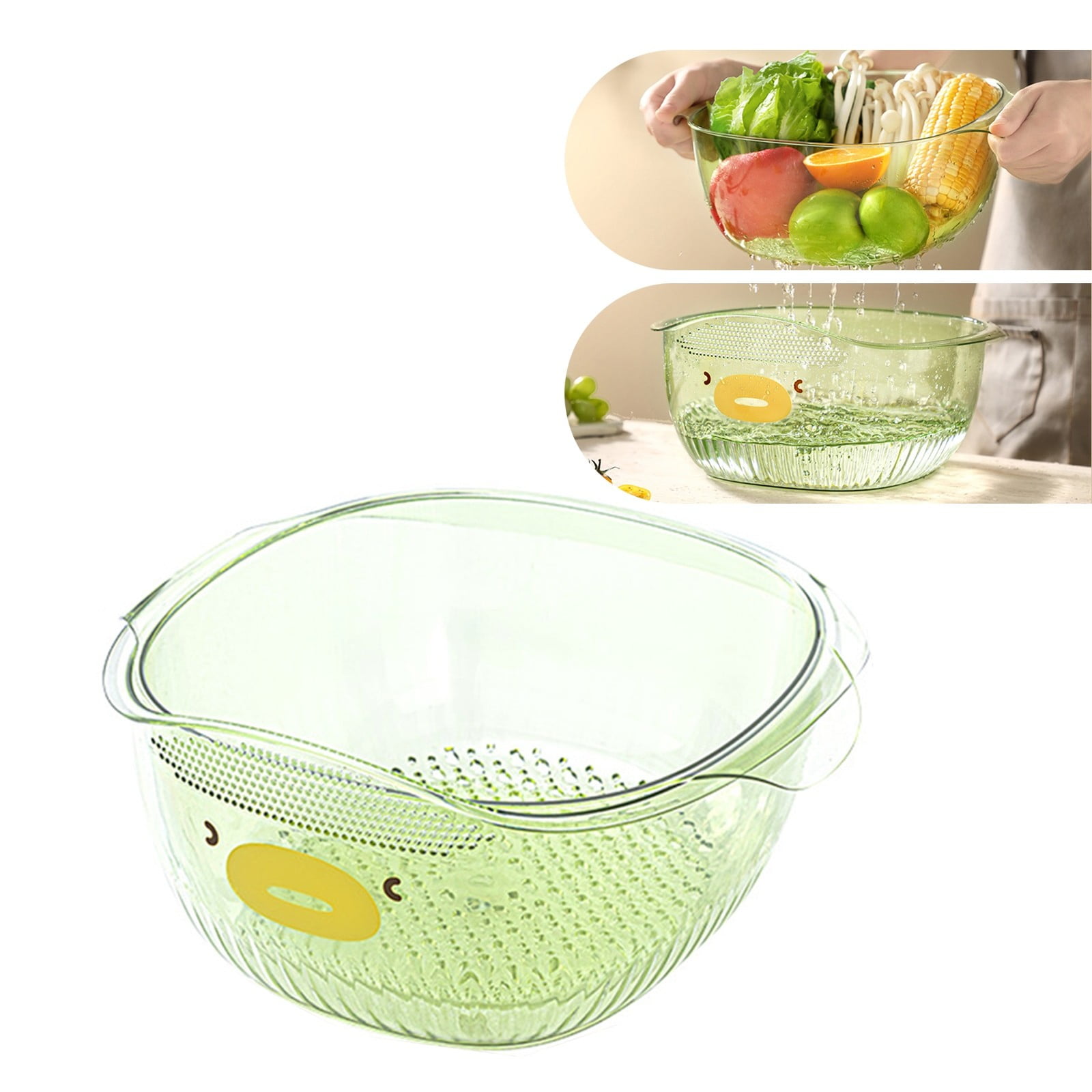 Uioepy Dirt Cheap Plastic Double-Layer Draining Basket A For Washing ...