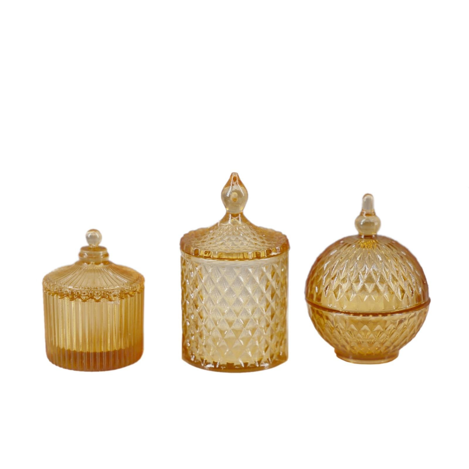 Uioepy Final Reduction The Candy Jar Set Is Brown Miniature Glass Candy ...