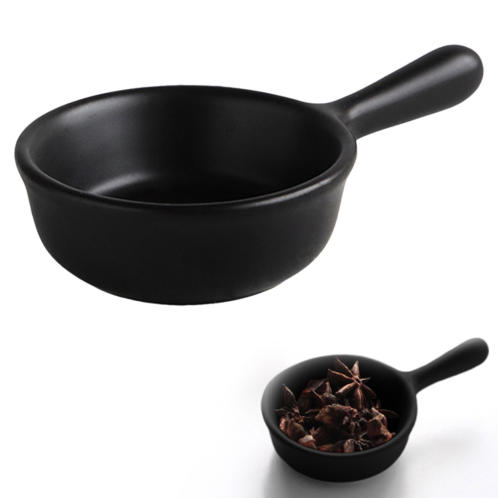 Uioepy Final Sale The Dipping Bowl Is Black Dipping Bowl With Handle ...