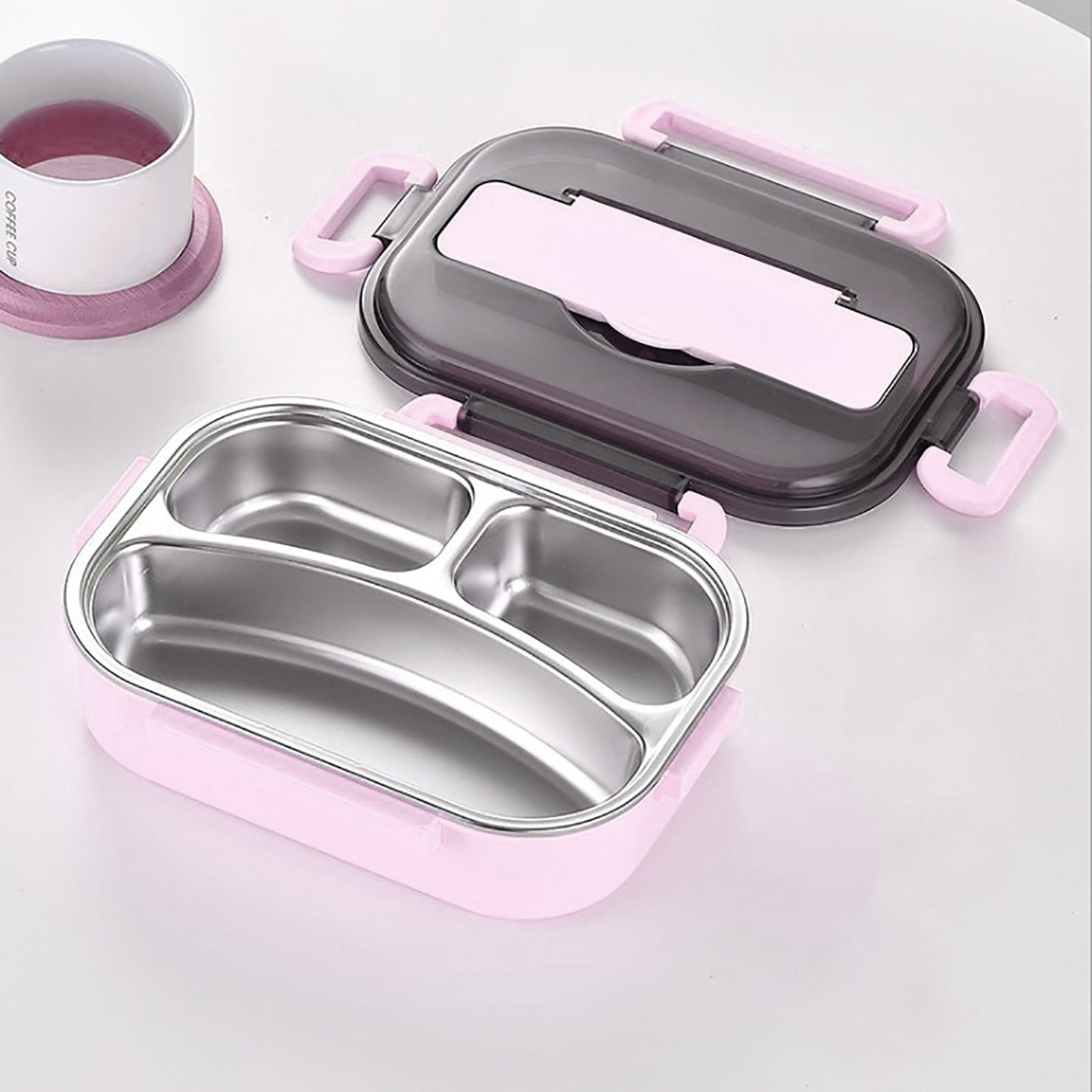 Uioepy Final Sale Stainless Steel Split-Compartment Bento Box (Small Size 3 Compartments ...