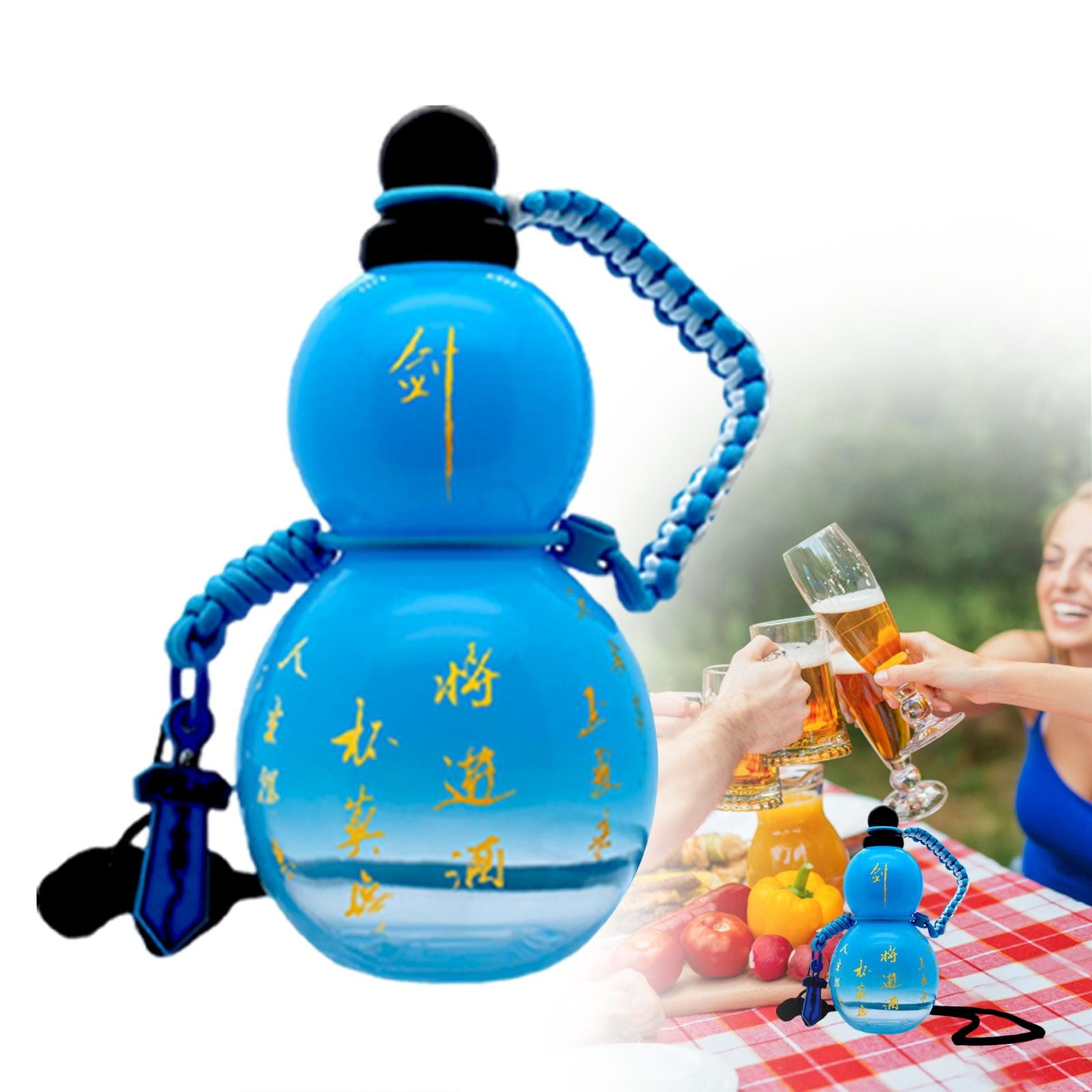 Uioepy Liquidation The Blue "A" Bottle Of Gourd For Wine Intake Hulu ...