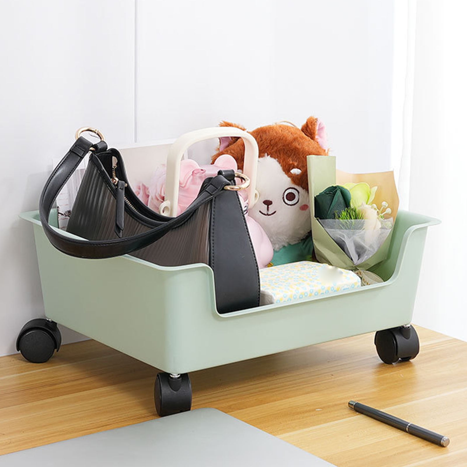 Uioepy Liquidation Mobile Book Storage Box Under The Desk With Wheels ...
