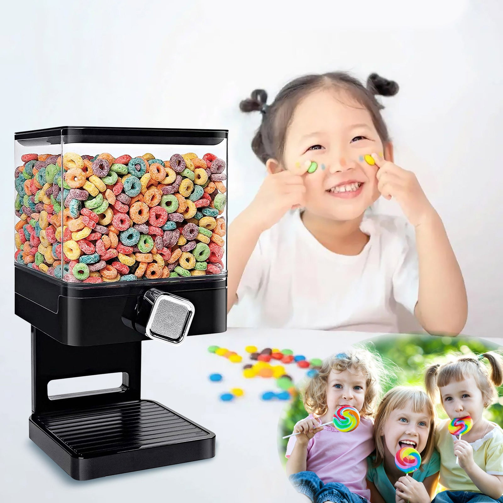 Uioepy Liquidation Oatmeal Oat Dispenser Black A Cereal Dispenser ...