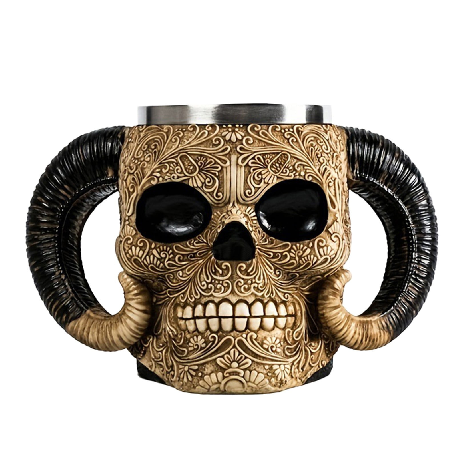 Uioepy Liquidation Skull Cup A Stainless Steel Doubl Handle Beer Cup ...