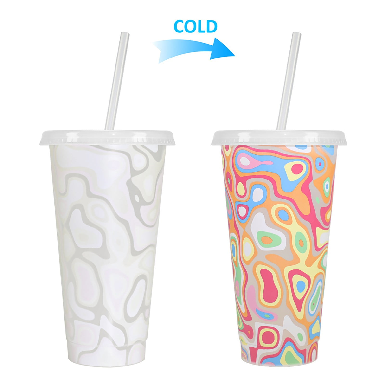 Uioepy Liquidation Temperature-Sensitive Plastic Straw, Psychedelic ...