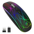 Uiosmuph Wireless Rechargeable Mouse Silent LED Computer Mouse with USB ...