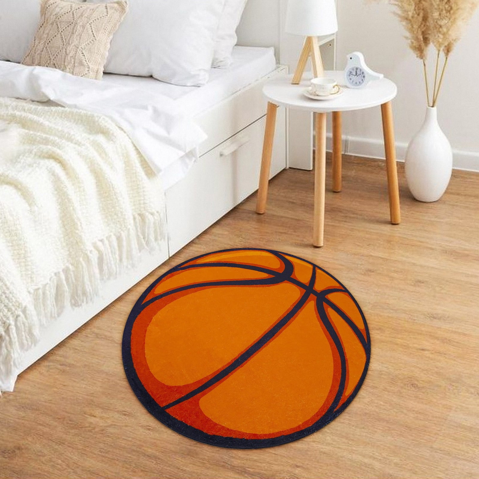 Uiz Merueh Basketball Rug,Boys Bedroom Round Bathroom Rug, Round Area ...