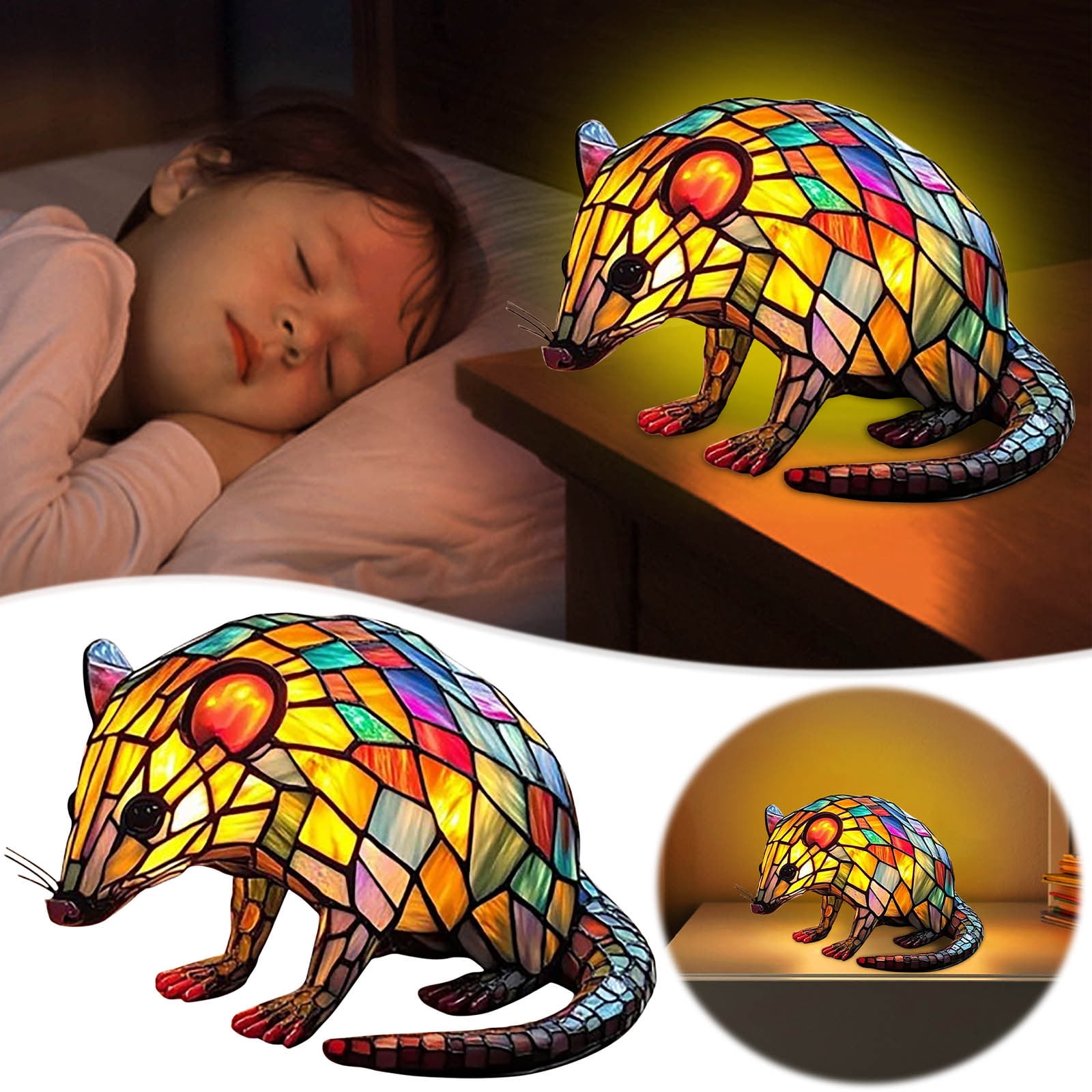 Uiz Merueh Clearance LED Cute Mouse Night Light Animal Rat Desk Modern ...