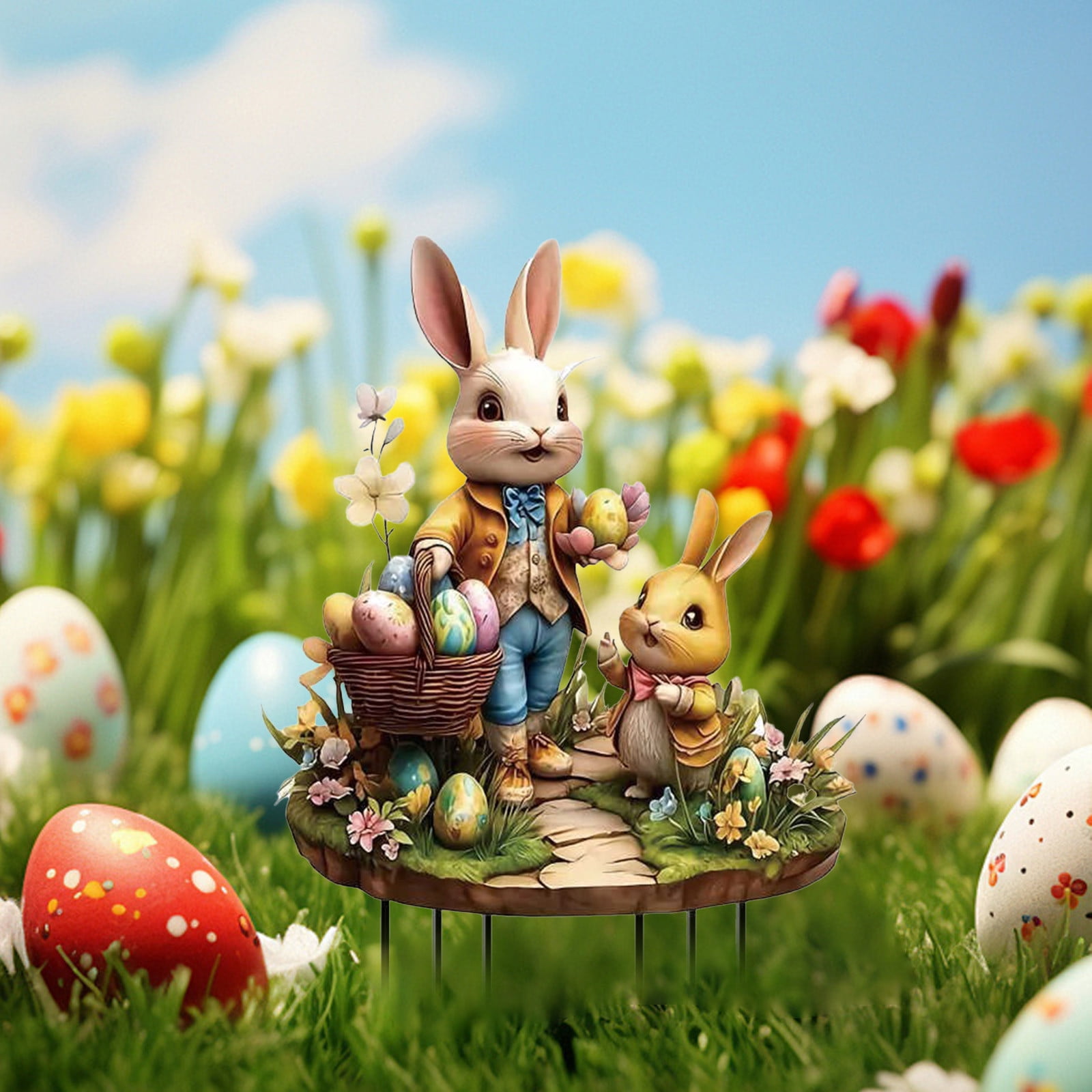 Uiz Merueh Easter Bunny Outdoor Statues Bunny Sculpture Rabbit Yard ...