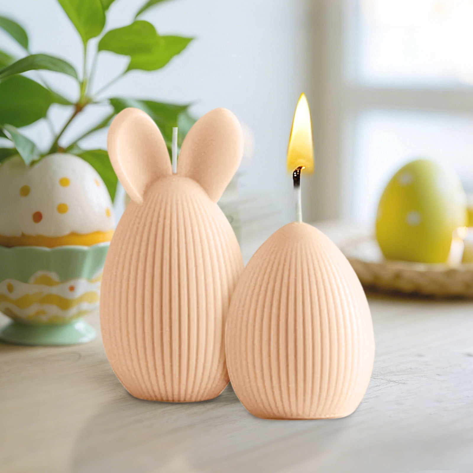 Uiz Merueh Easter Decor Savings Easter Bunny Flameless Candle,Real Wax ...