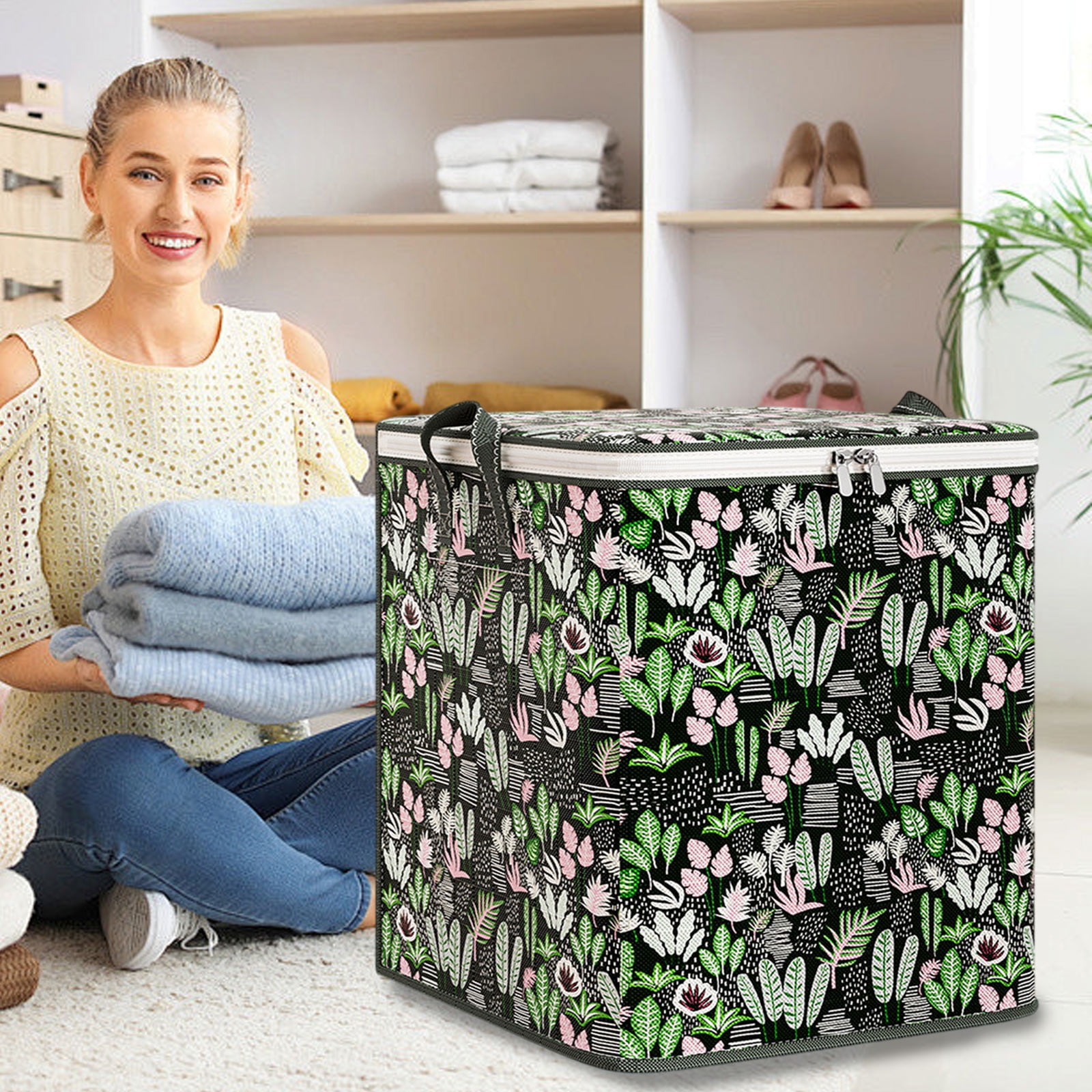 Uiz Merueh Folding Moving Comforter Blanket Storage Bags Reinforced ...