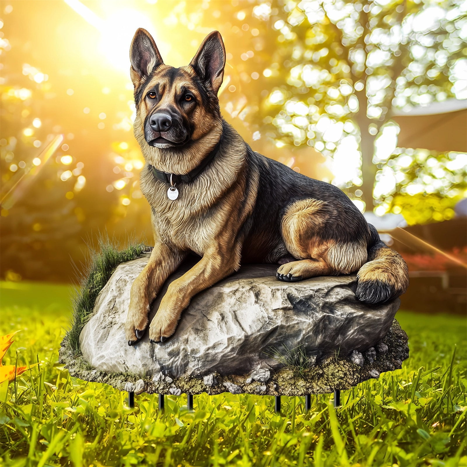 Uiz Merueh Garden Statues German Shepherd Dog Figurine,Garden ...