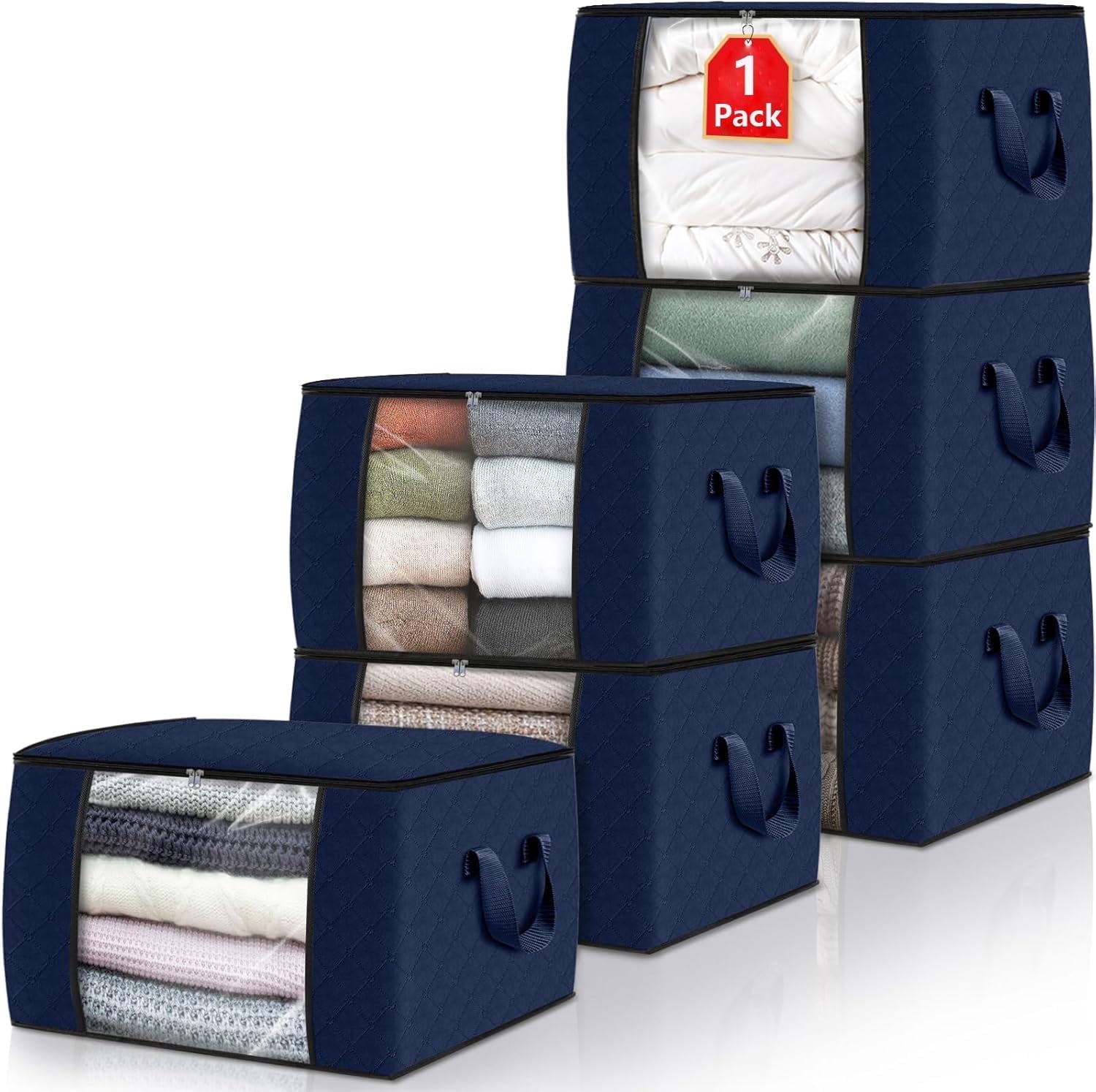 Uiz Merueh Large Capacity Clothes Storage Bag Organizer with Reinforced ...