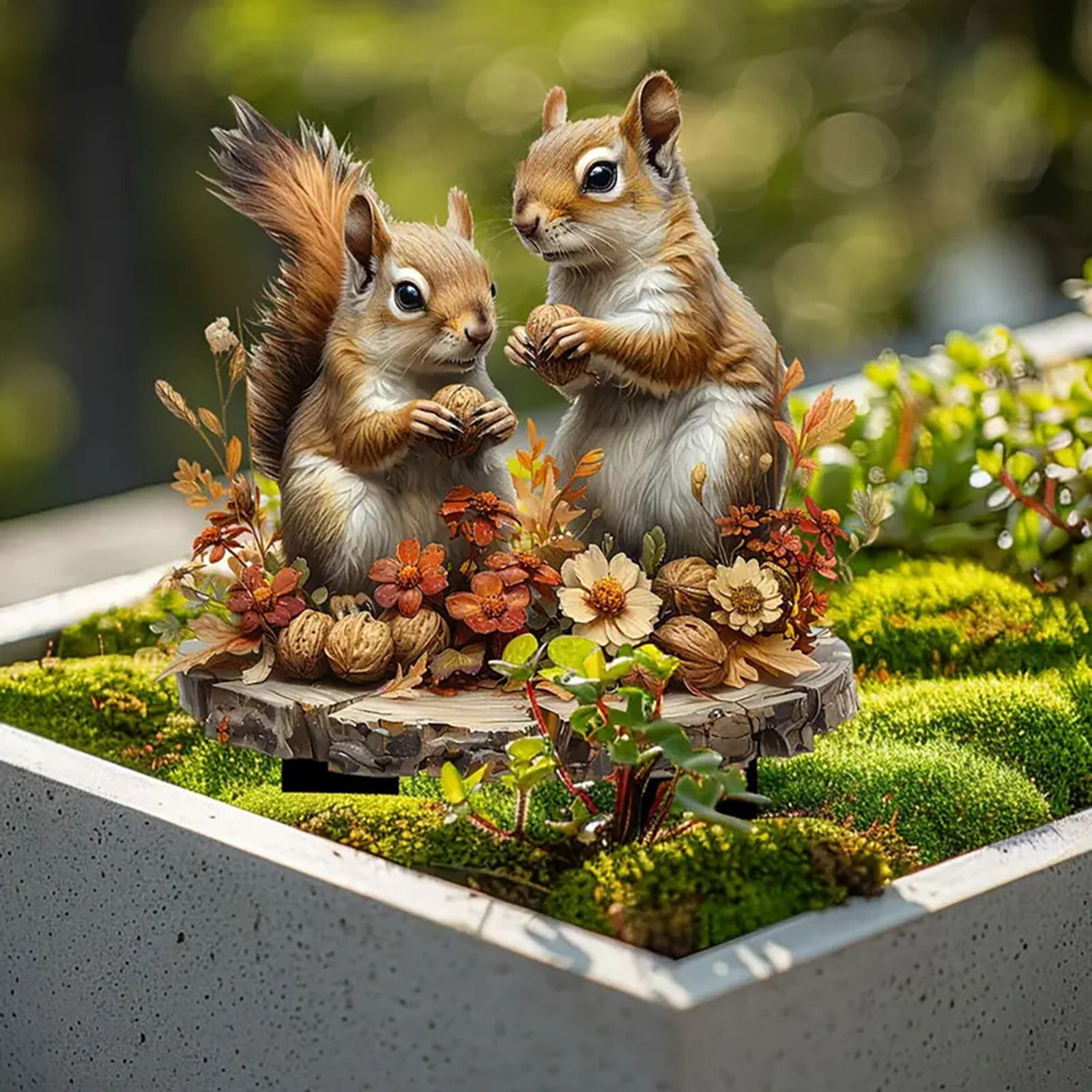 Uiz Merueh Outdoor Statues for Garden Clearance Couple Squirrel Garden Statue Garden Gifts ...