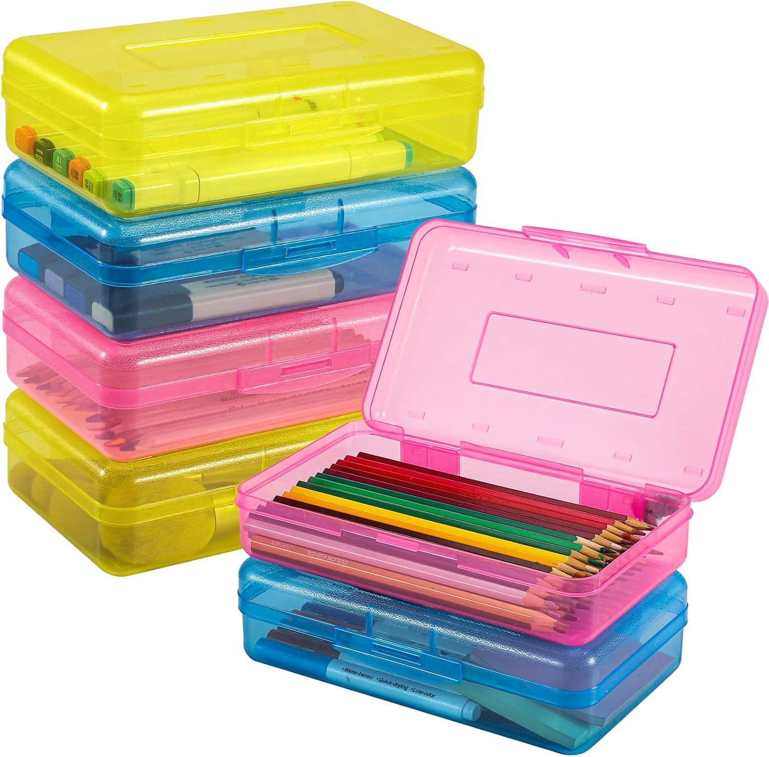 Uiz Merueh Pencil Box,Assorted Colors, Plastic Crayon Box, Pencil Cases ...