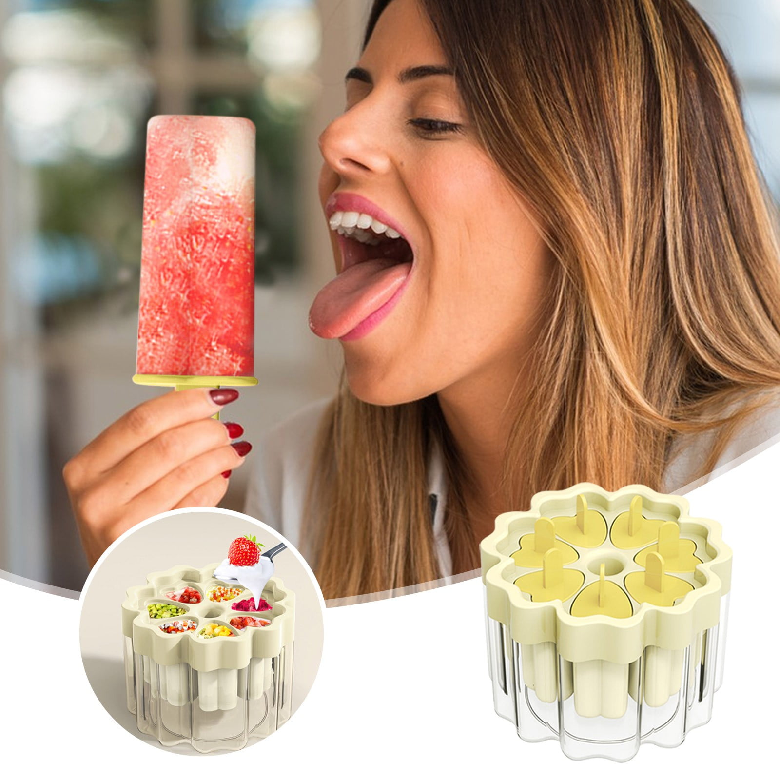 Uiz Merueh Popsicle Molds Reusable Ice Pop Molds Easy Release Popsicle ...