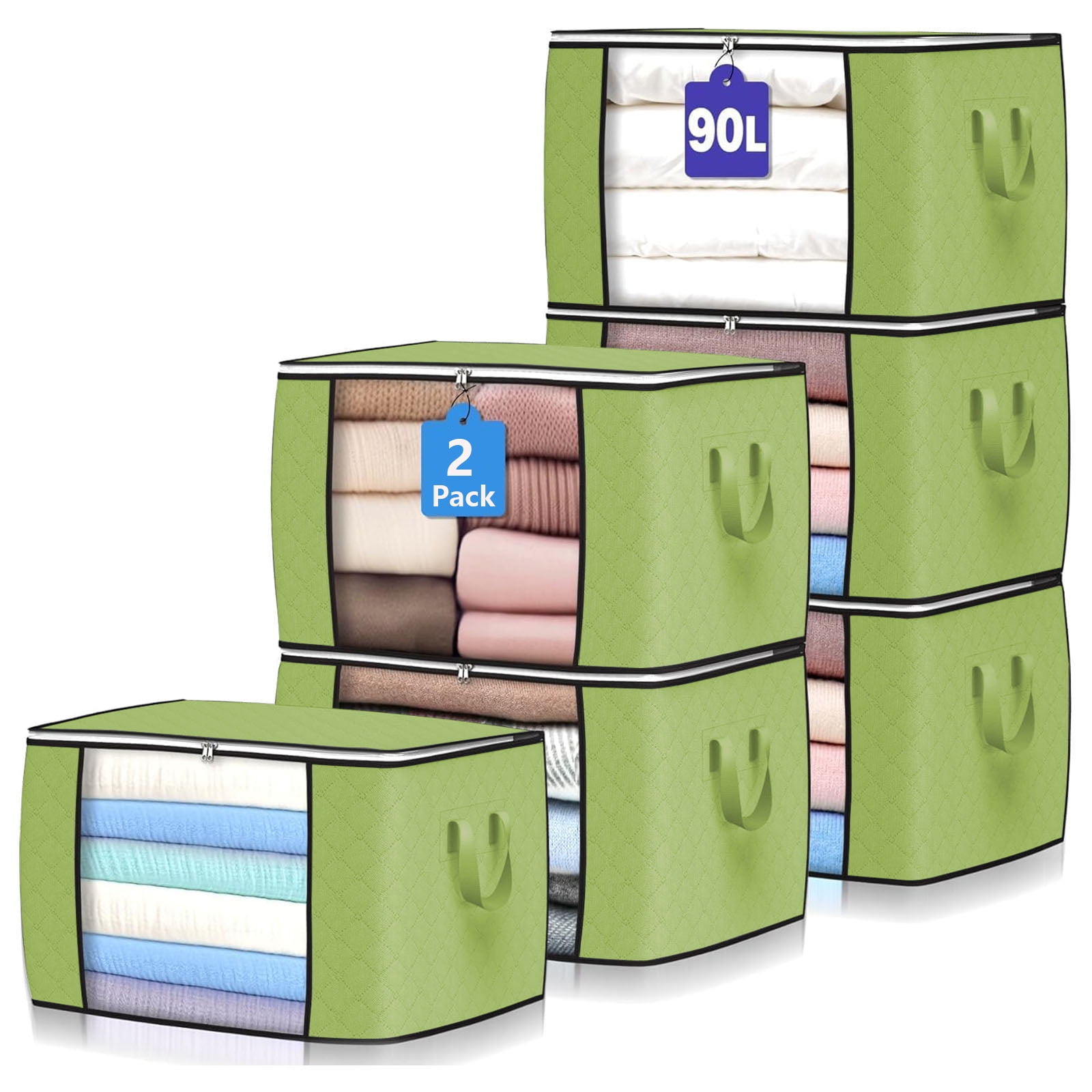 Uiz Merueh Storage Clothes Bins Closet Bags - 90L Containers Organizer ...