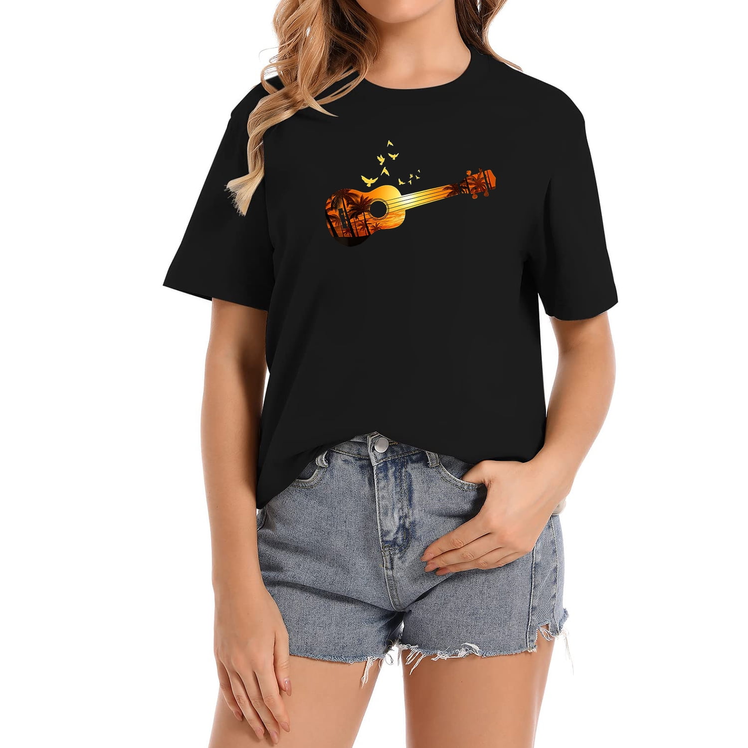Uke Ukulele Guitar - Musician Guitarist Ukulele Women's Standard T ...