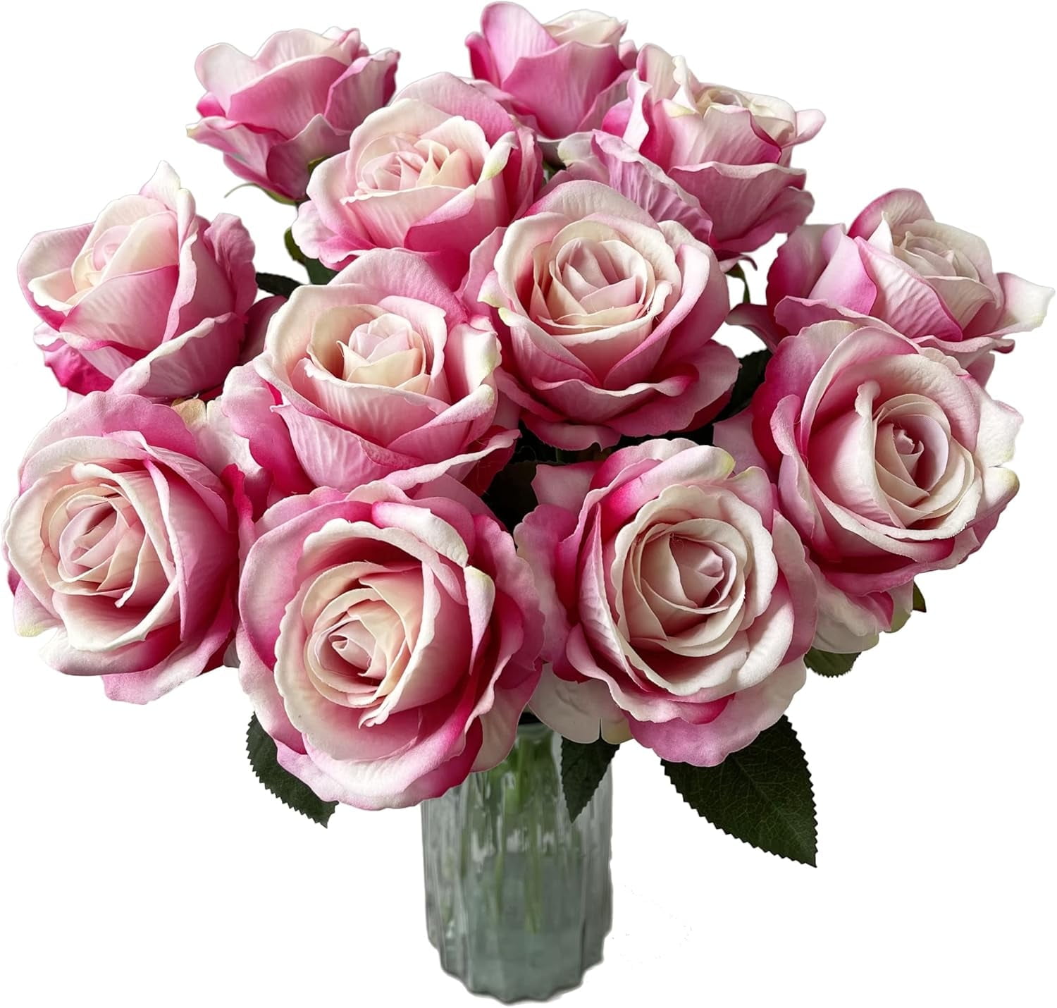 Levinis 12 Pcs Artificial Rose Flowers Blossom Rose Flowers Real Touch ...