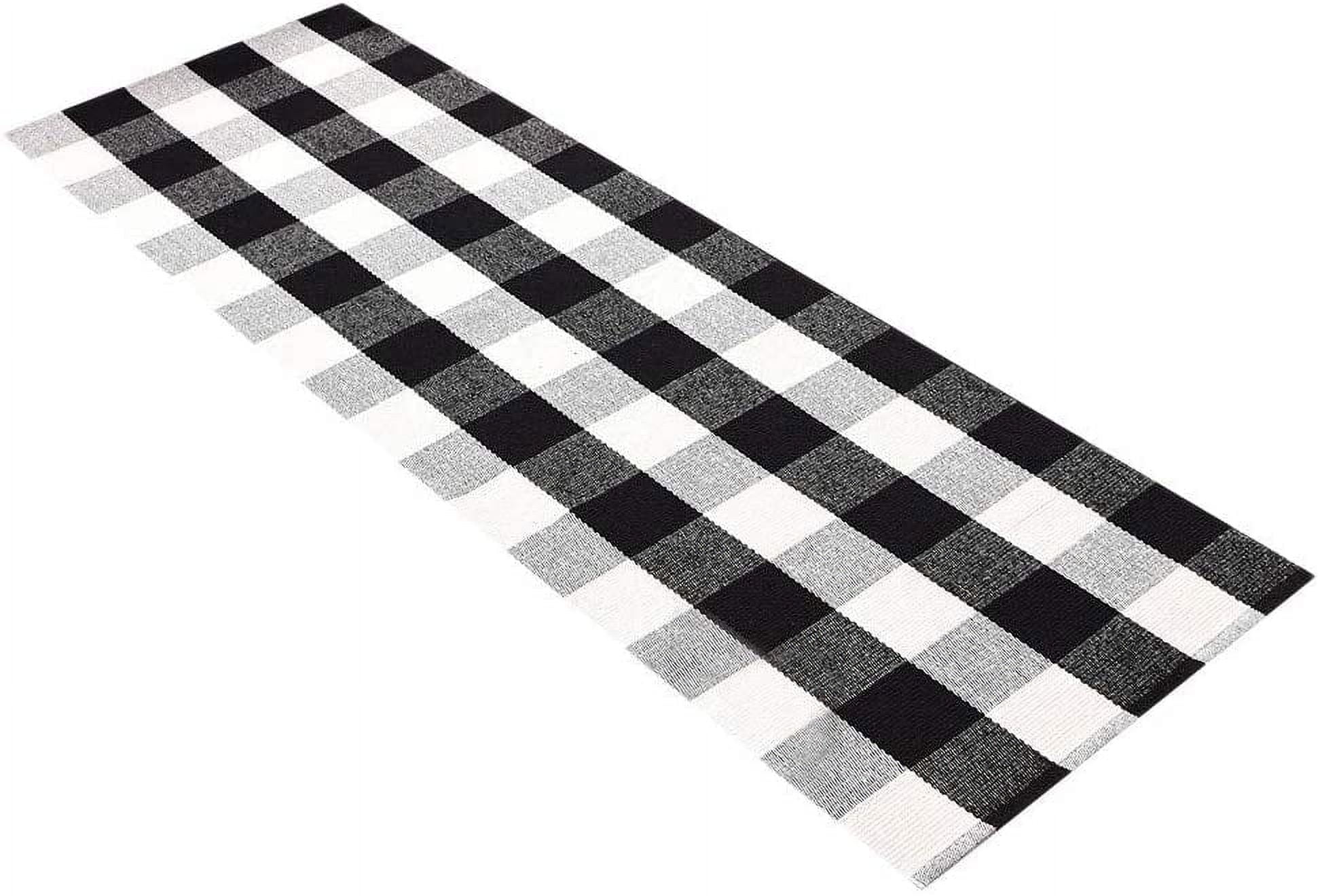 Ukeler Kitchen Runner Rugs - Black and White Retro Lattice Sofa Cushion ...