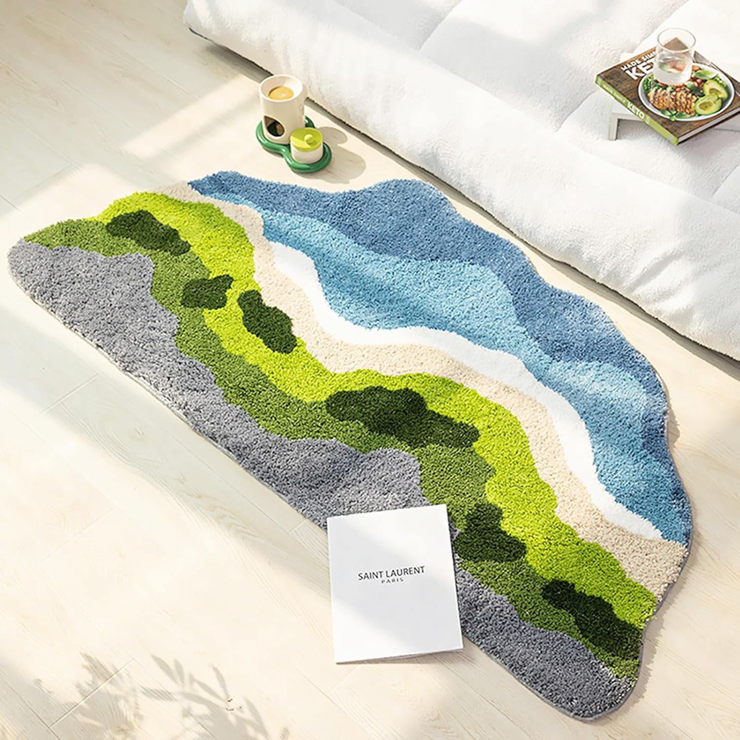 Ukeler Moss Rug for Bedroom Living Room Laundry Room, Kids Room, Non ...