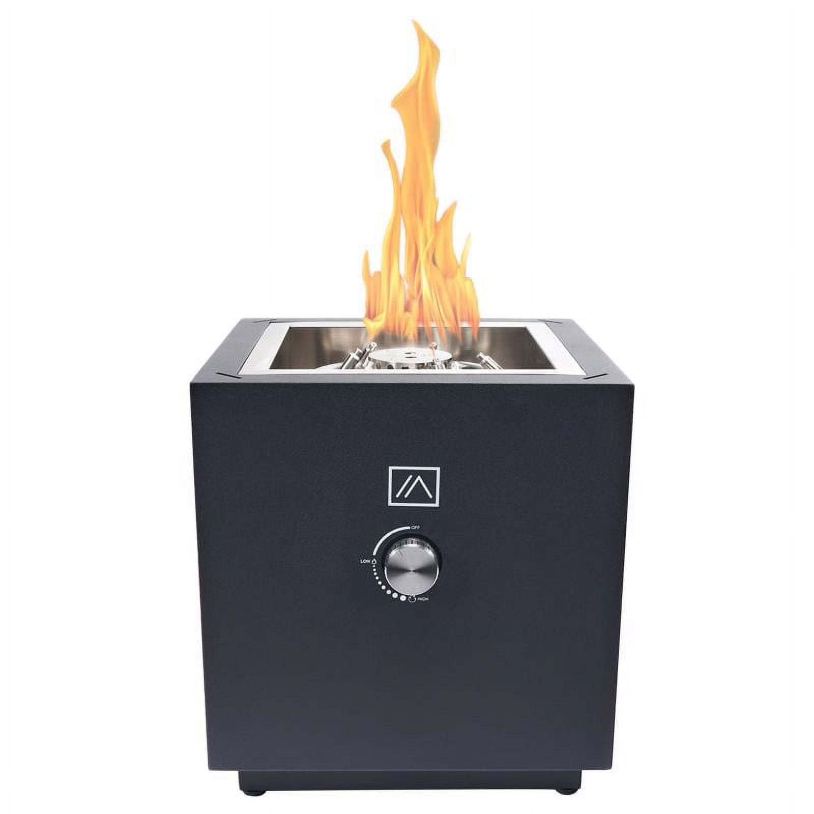 Ukiah Qube 12.5 in. W Steel Outdoor Square Propane Fire Pit - Walmart.com