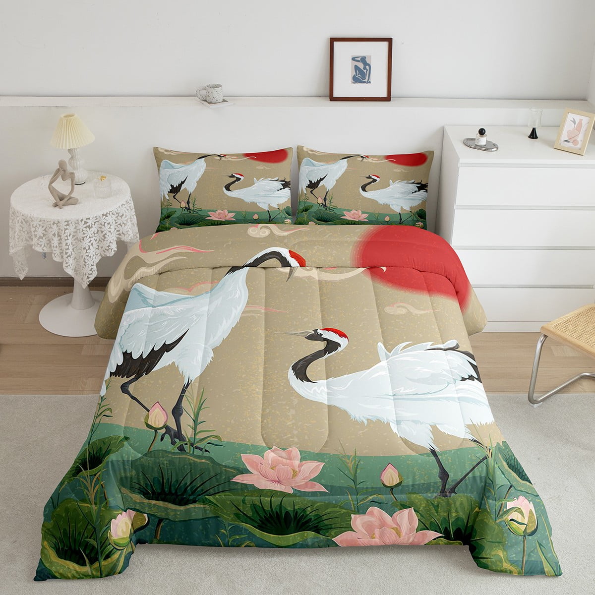 Ukiyo-E Bedding Set Twin Exotic Oriental Comforter Set, Japanese Style ...