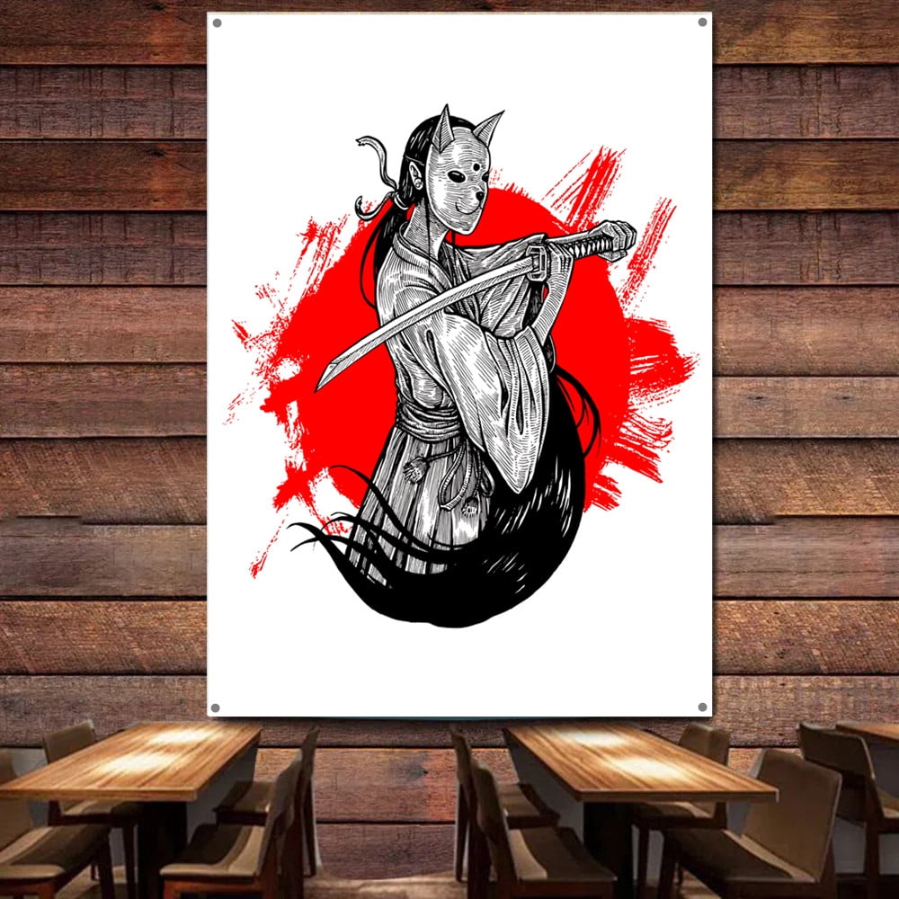 Ukiyo-e Bushido Tattoo Tapestries Wall Art Posters and Prints Canvas ...