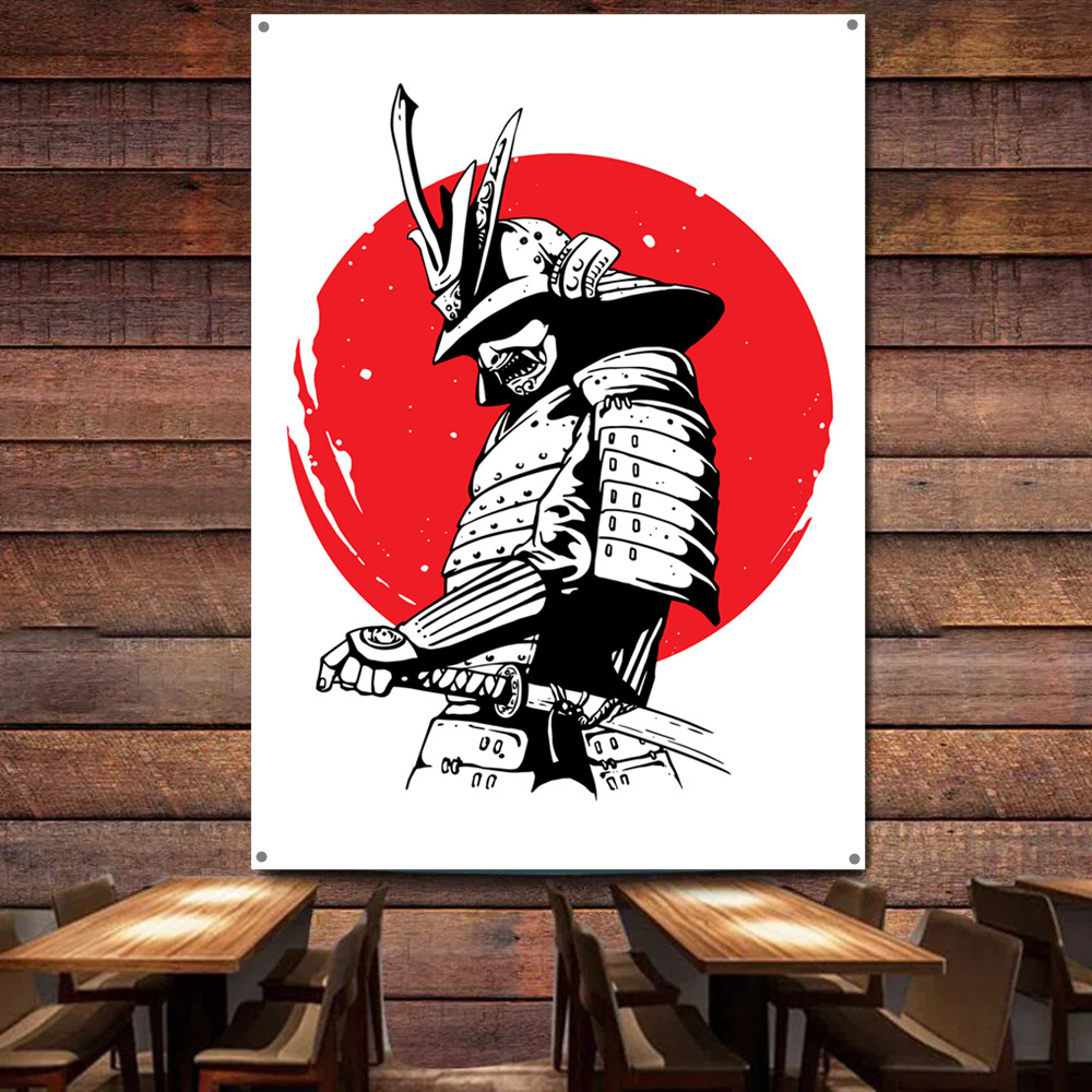 Ukiyo-e Bushido Tattoo Tapestry Wall Art Posters Vintage Print Art ...