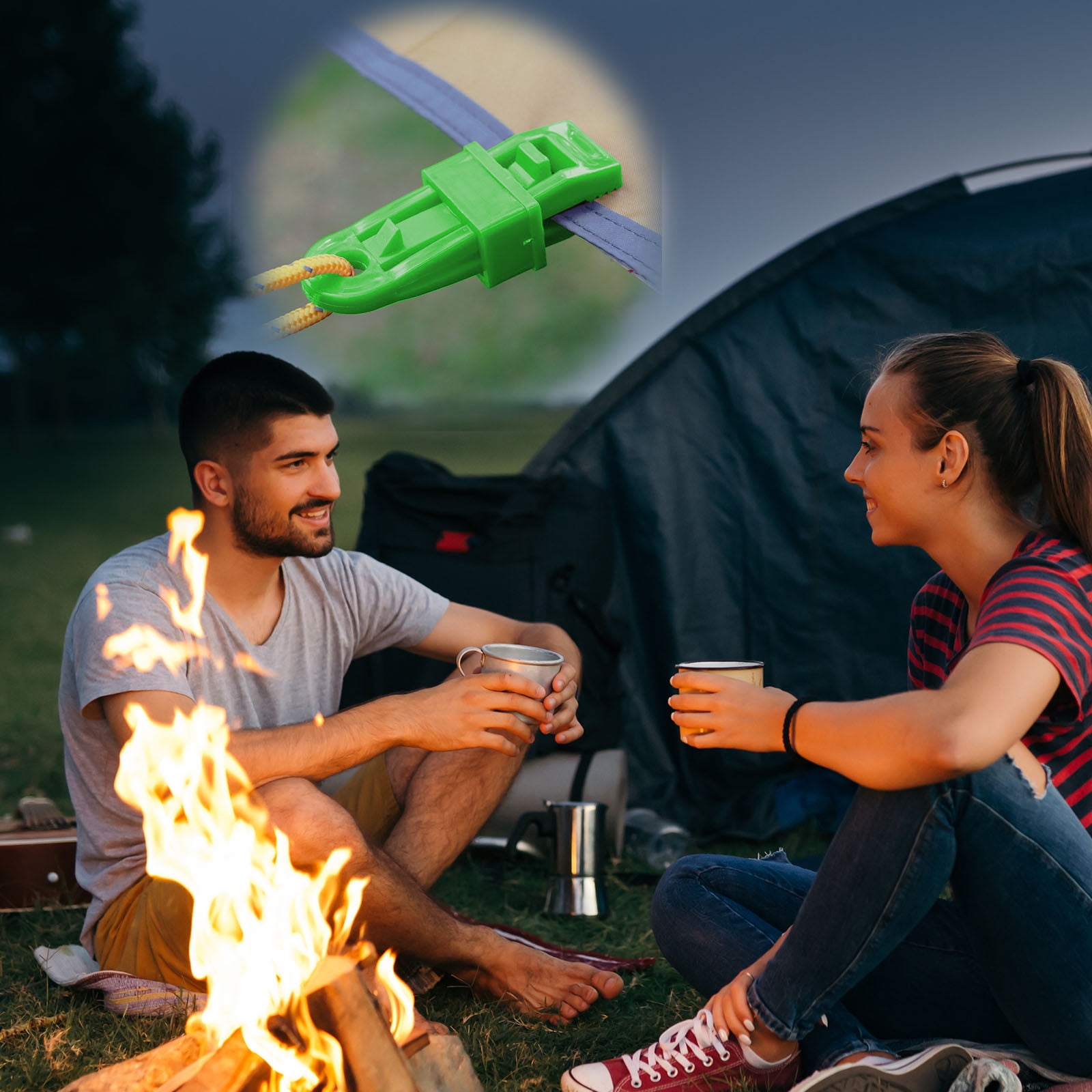 Uklsqma 10-Pack Tent Stakes – Heavy-Duty Windproof Plastic Clips for ...