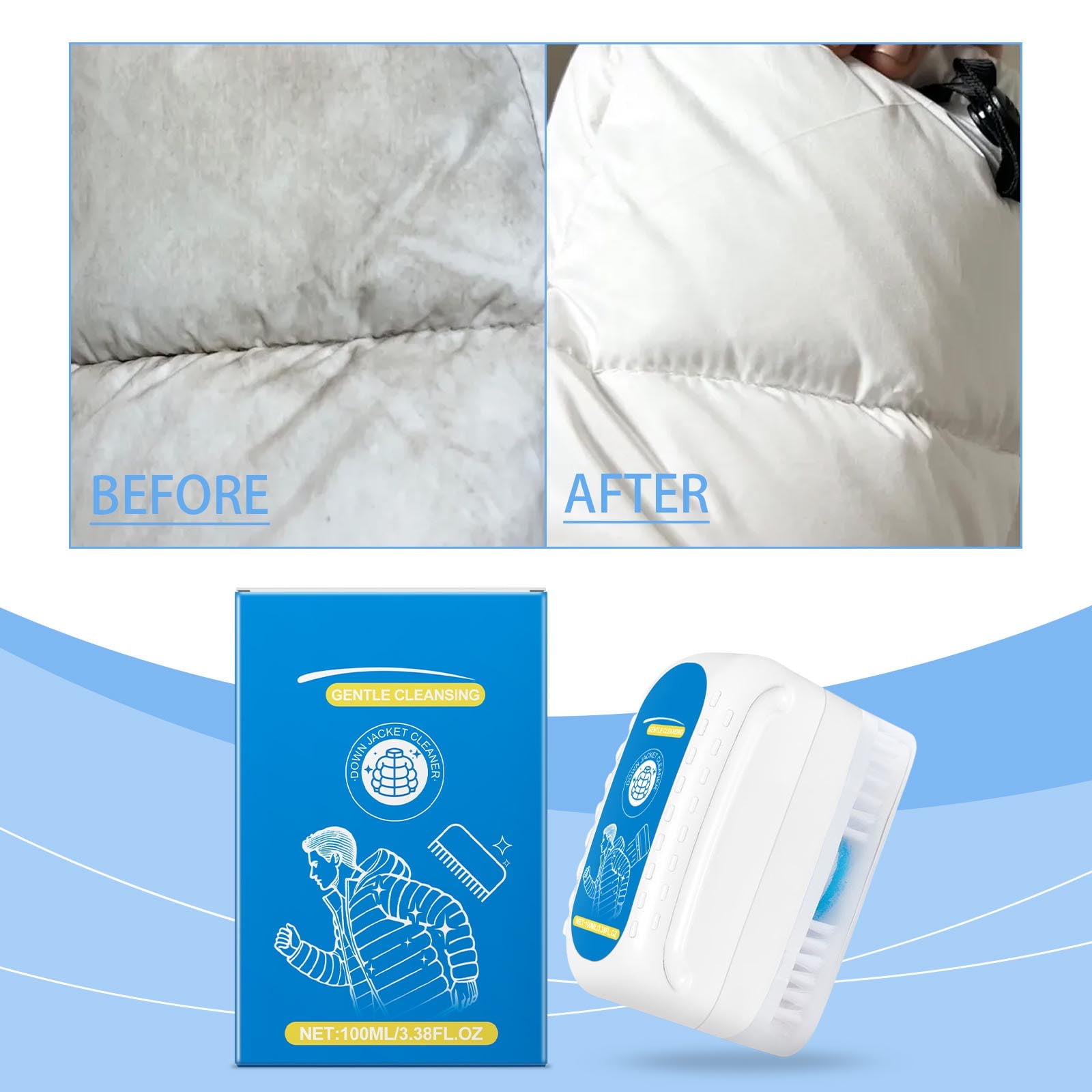 Uklsqma 100ml Down Jacket Cleaner, Gentle Liquid Formula for ...