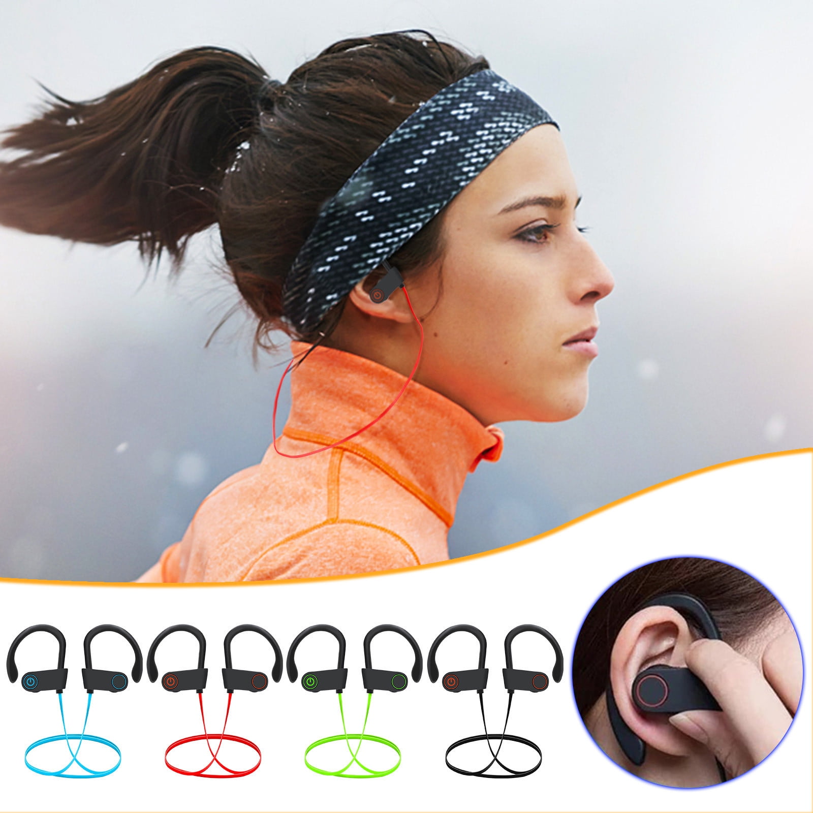 Uklsqma Bluetooth Headset, Sports Ear-Hook Design, True Stereo 5.3 ...