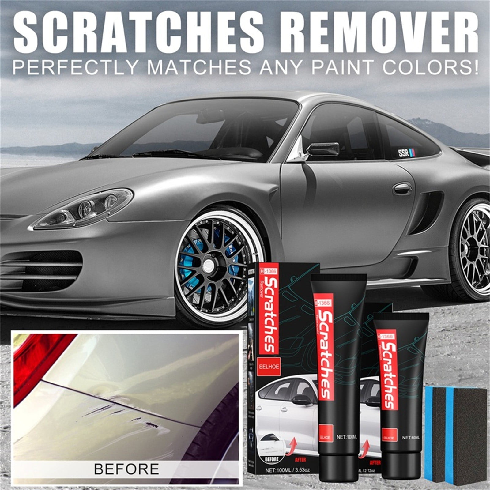 Uklsqma Car Scratch Removal Kit 60ml, 2025 Paint Scratch Remover For ...