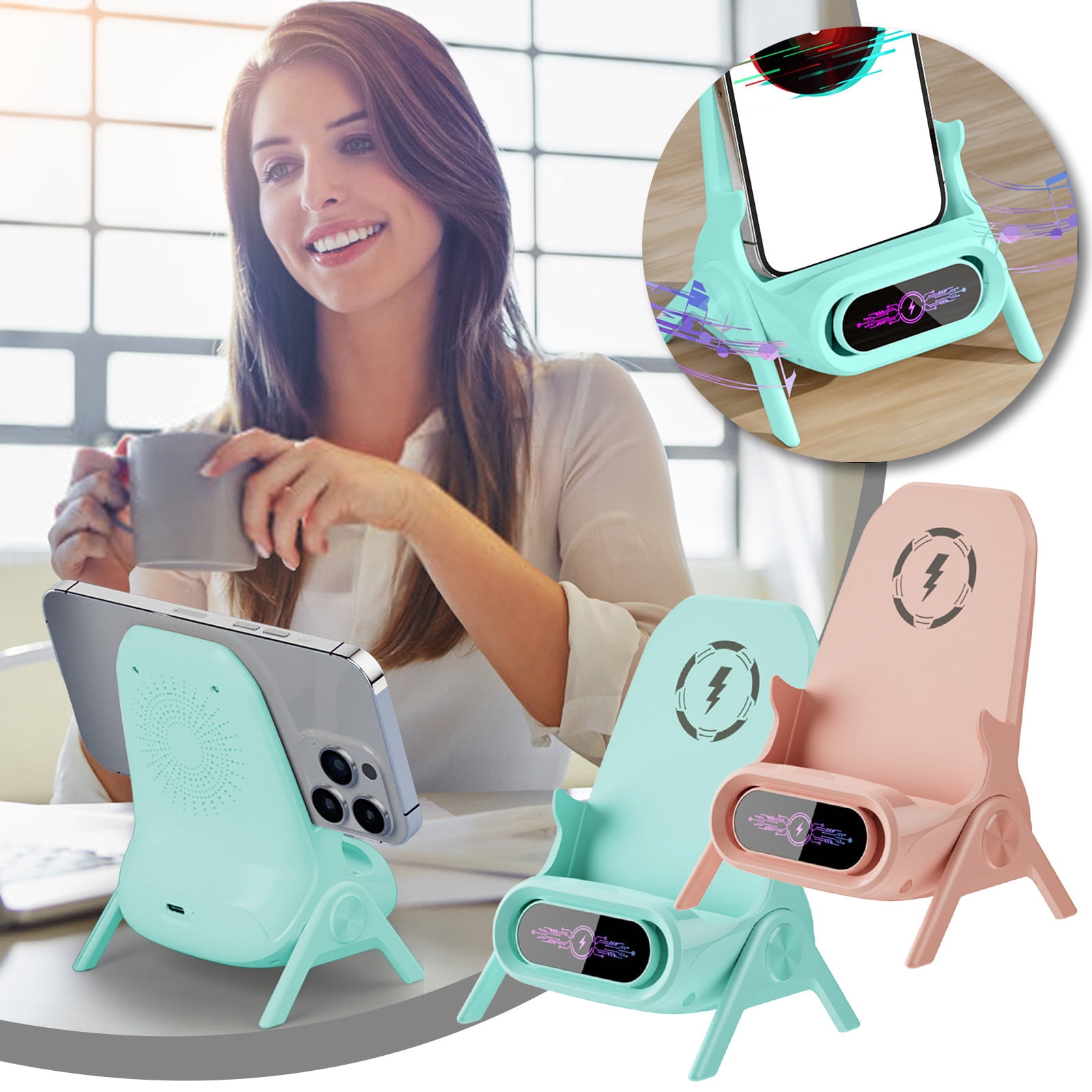 Uklsqma Chair Style Wireless Phone Charger, Lazy Sofa Vertical Stand ...