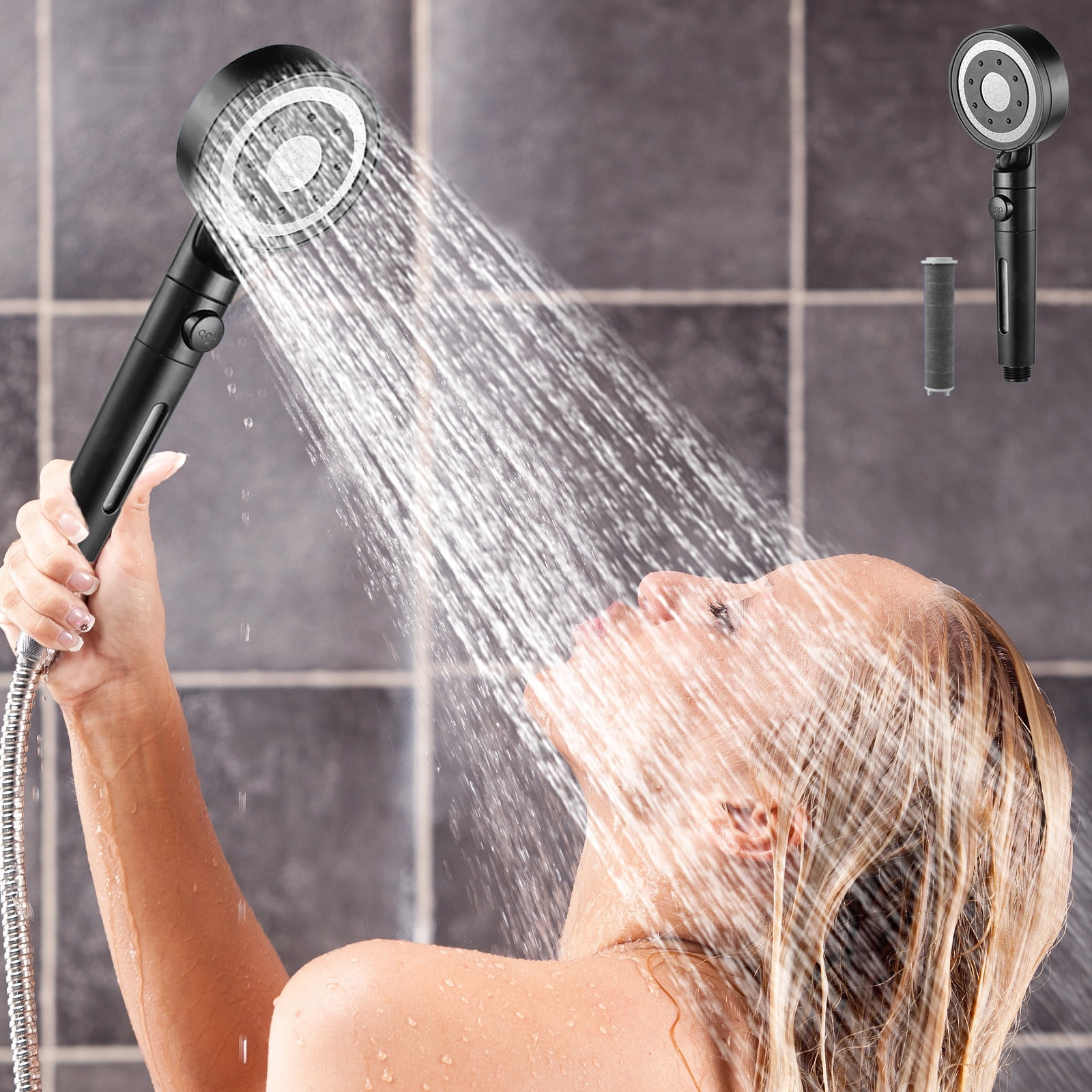 Handheld High-pressure Shower Nozzle: Powerful Rain Shower Nozzle ...