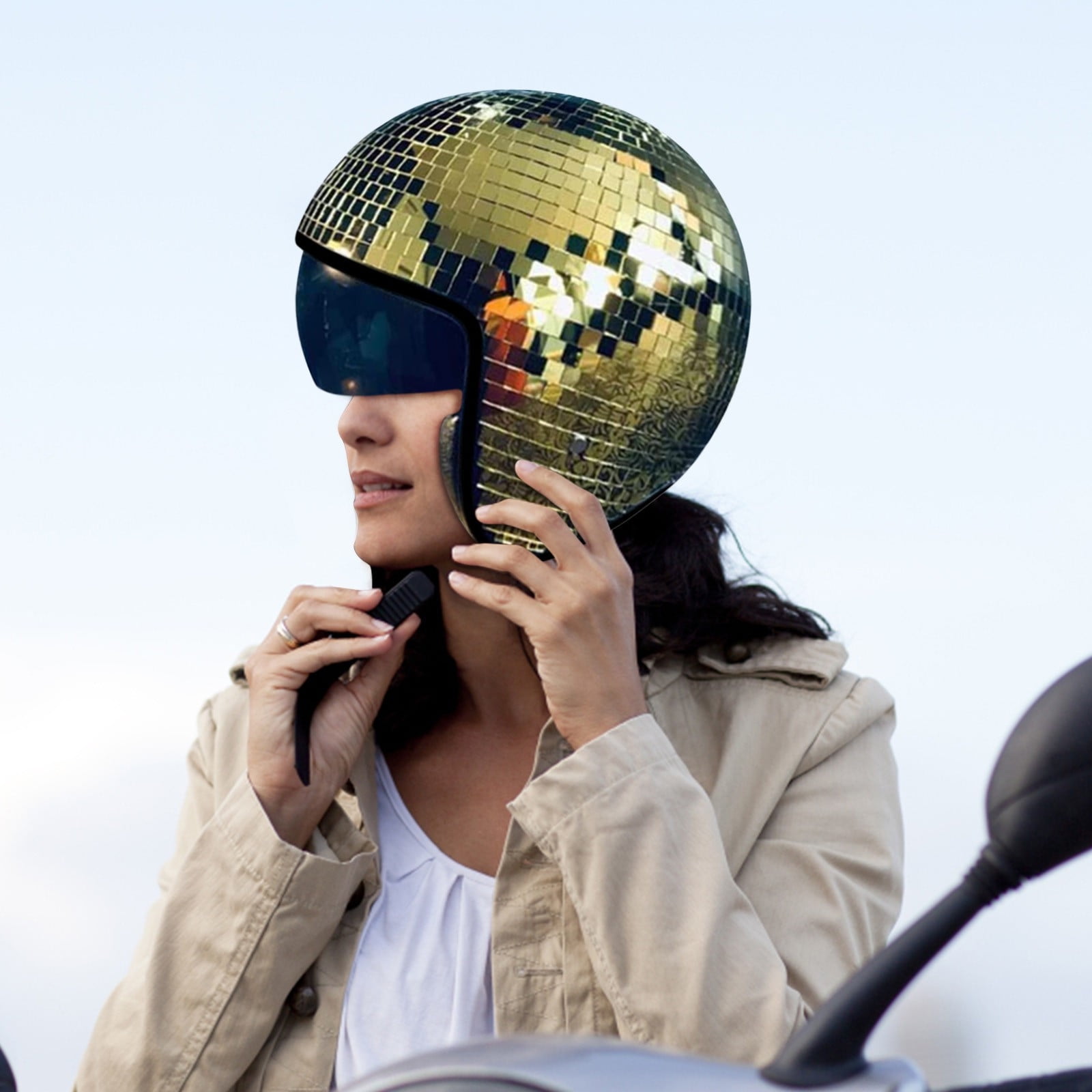 Uklsqma Mirror Ball Helmet, With Retractable Party Supplies; Disco ...