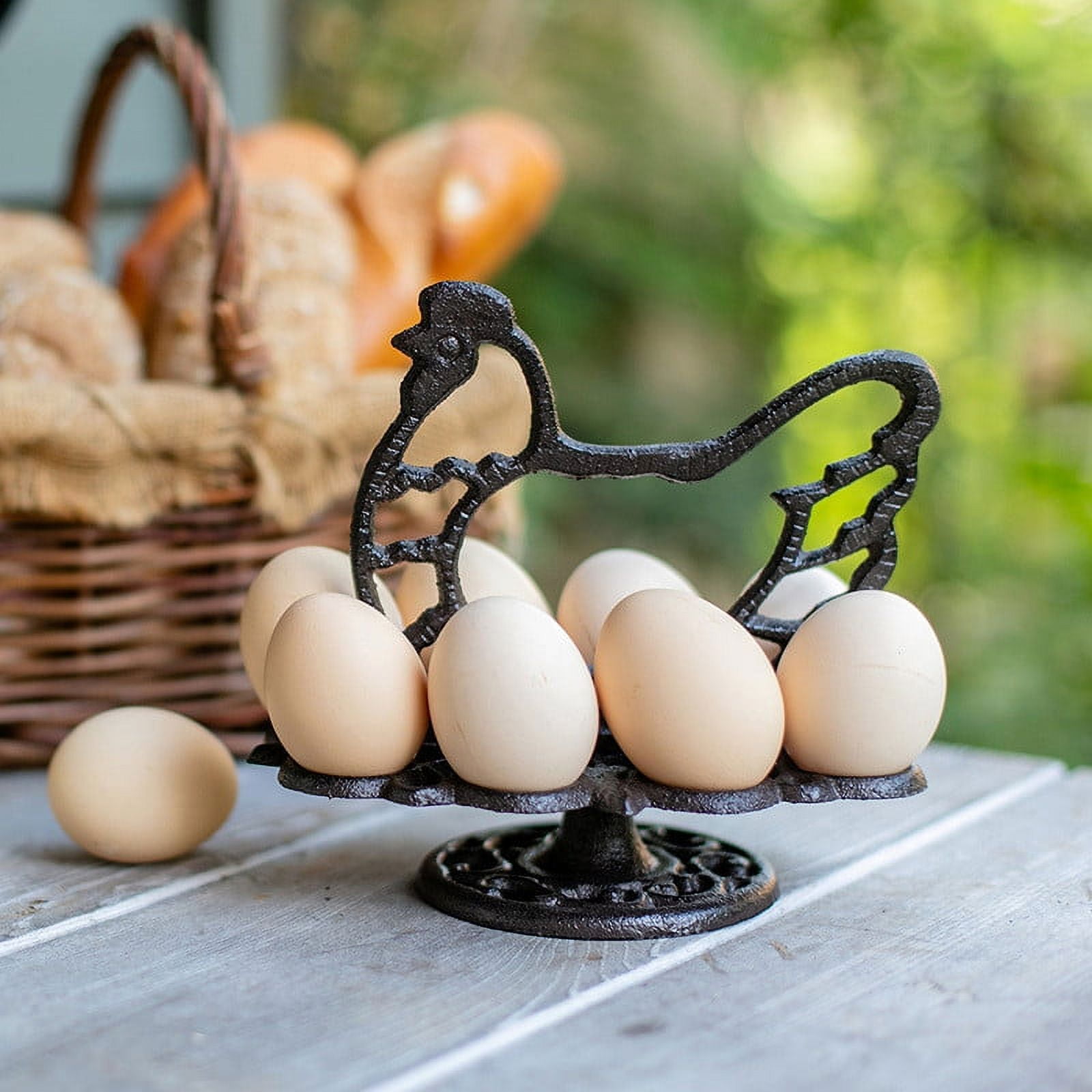 Clearance Rustic Iron Rack,Rooster Tray,for 12 Fresh Eggs,Farmhouse D茅 ...