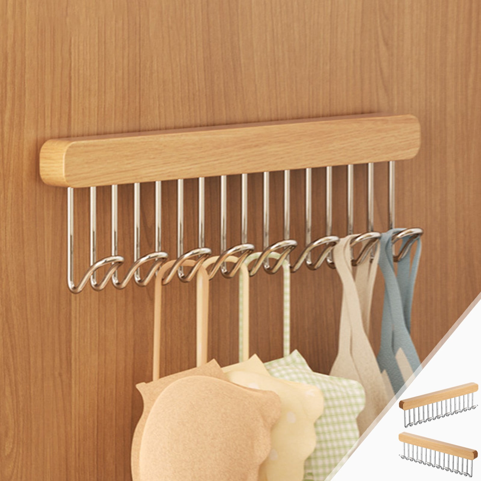Uklsqma Telescopic Rack With 8 Hooks Pull Out Wardrobe Drying Rack For ...