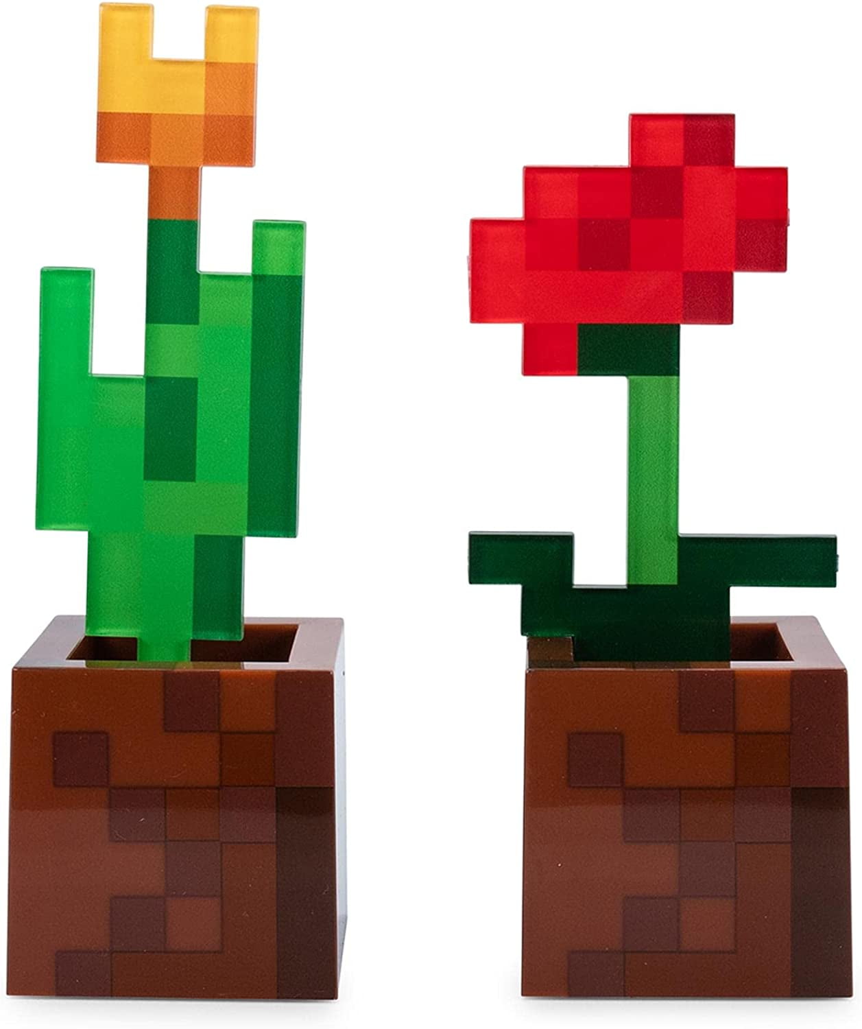 Ukonic Minecraft Orange Tulip and Poppy Flower Pot Mood Lights, Set of ...