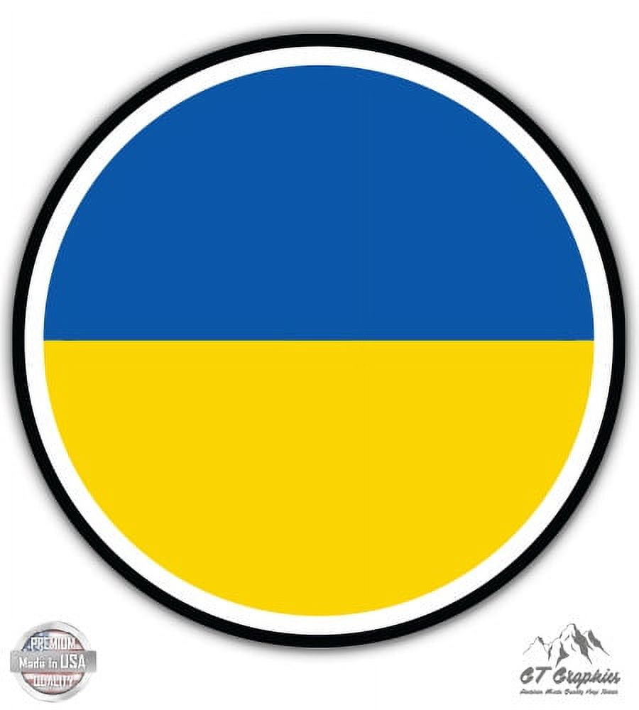 Ukraine Flag - 12" Vinyl Sticker Waterproof Decal - Walmart.com